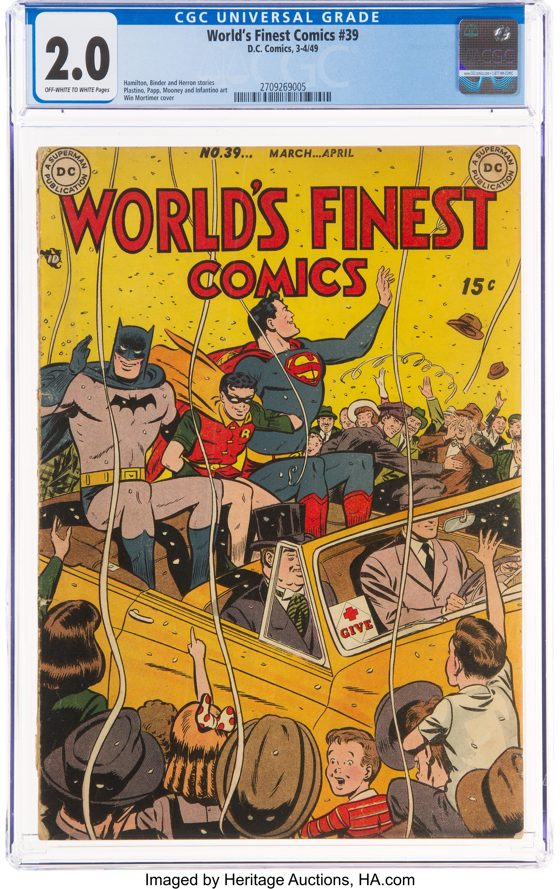 World's Finest Comics #39 (DC, 1949) CGC GD 2.0 Off-white to white ...