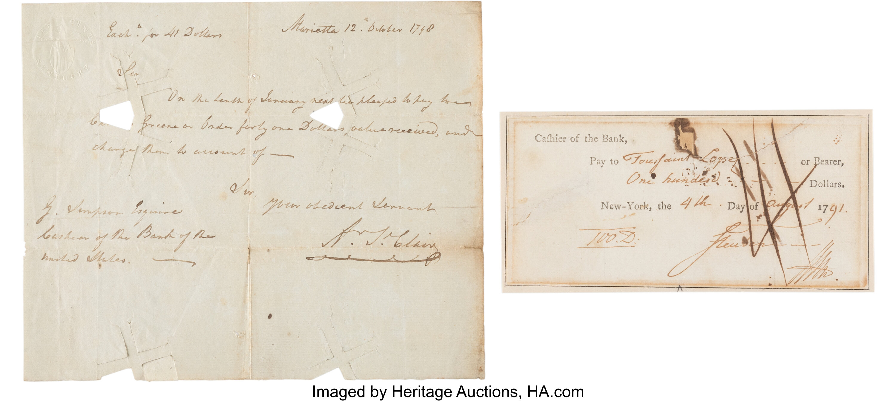 Arthur St. Clair Autograph Document Signed with Friedrich Wilhelm | Lot ...
