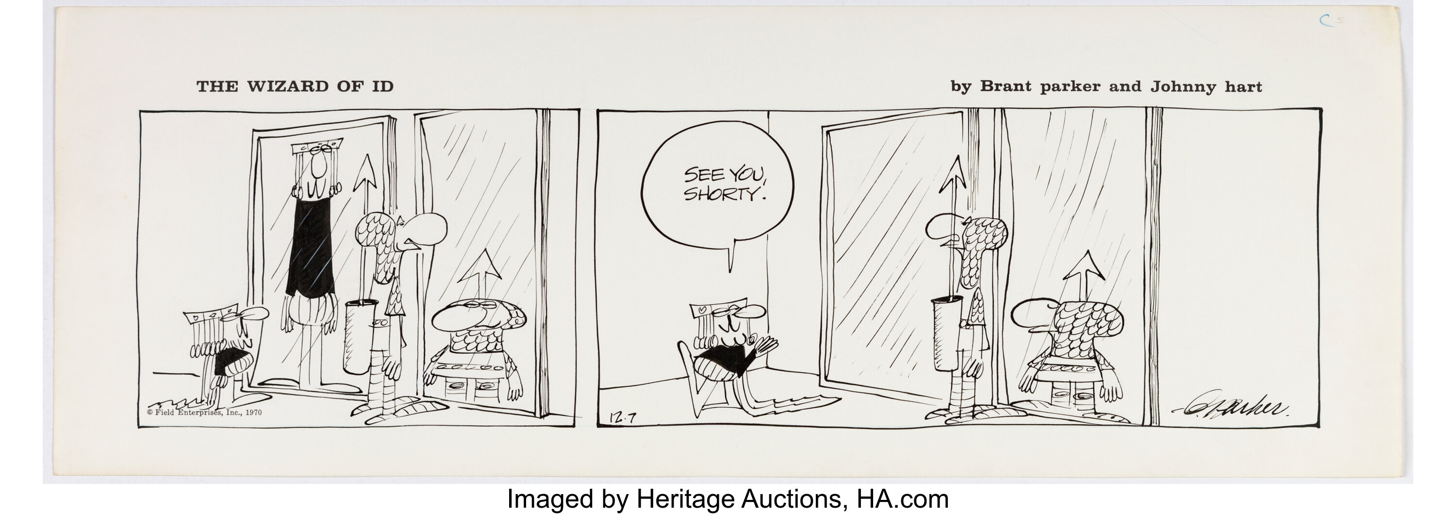 Brant Parker The Wizard of Id Daily Comic Strip Original Art dated ...