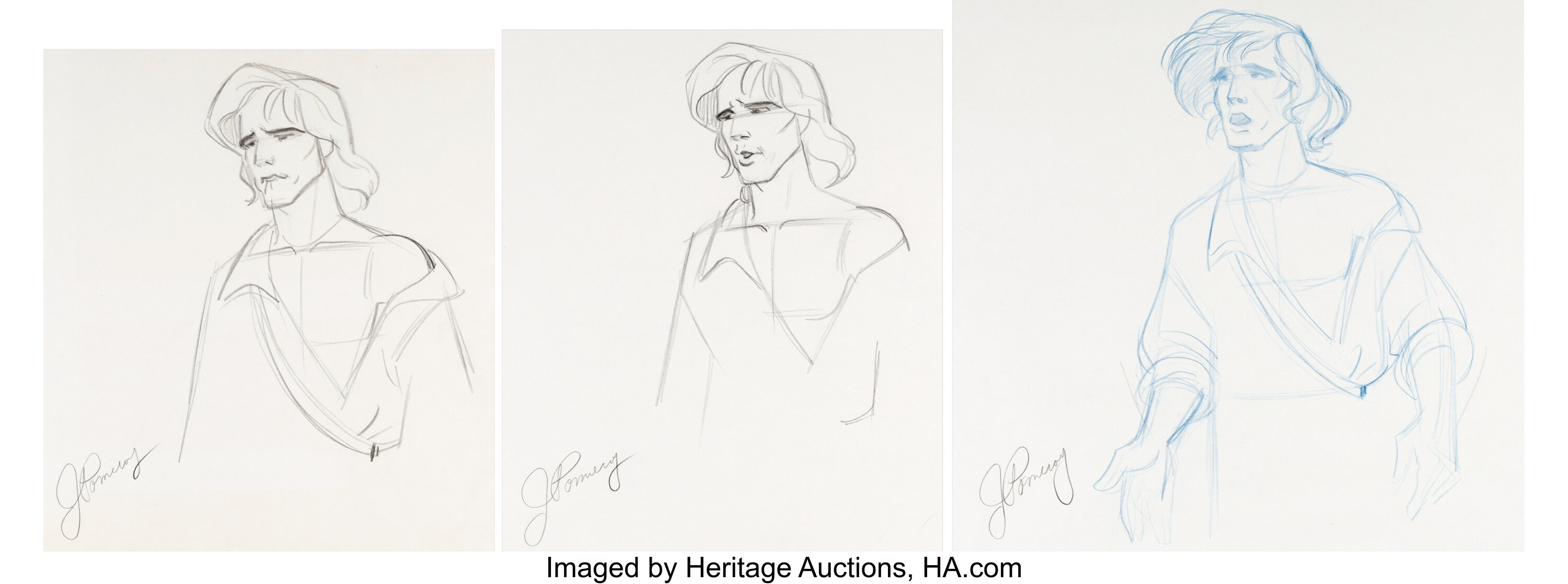 Pocahontas John Smith Animation Drawings by John Pomeroy Sequence | Lot ...