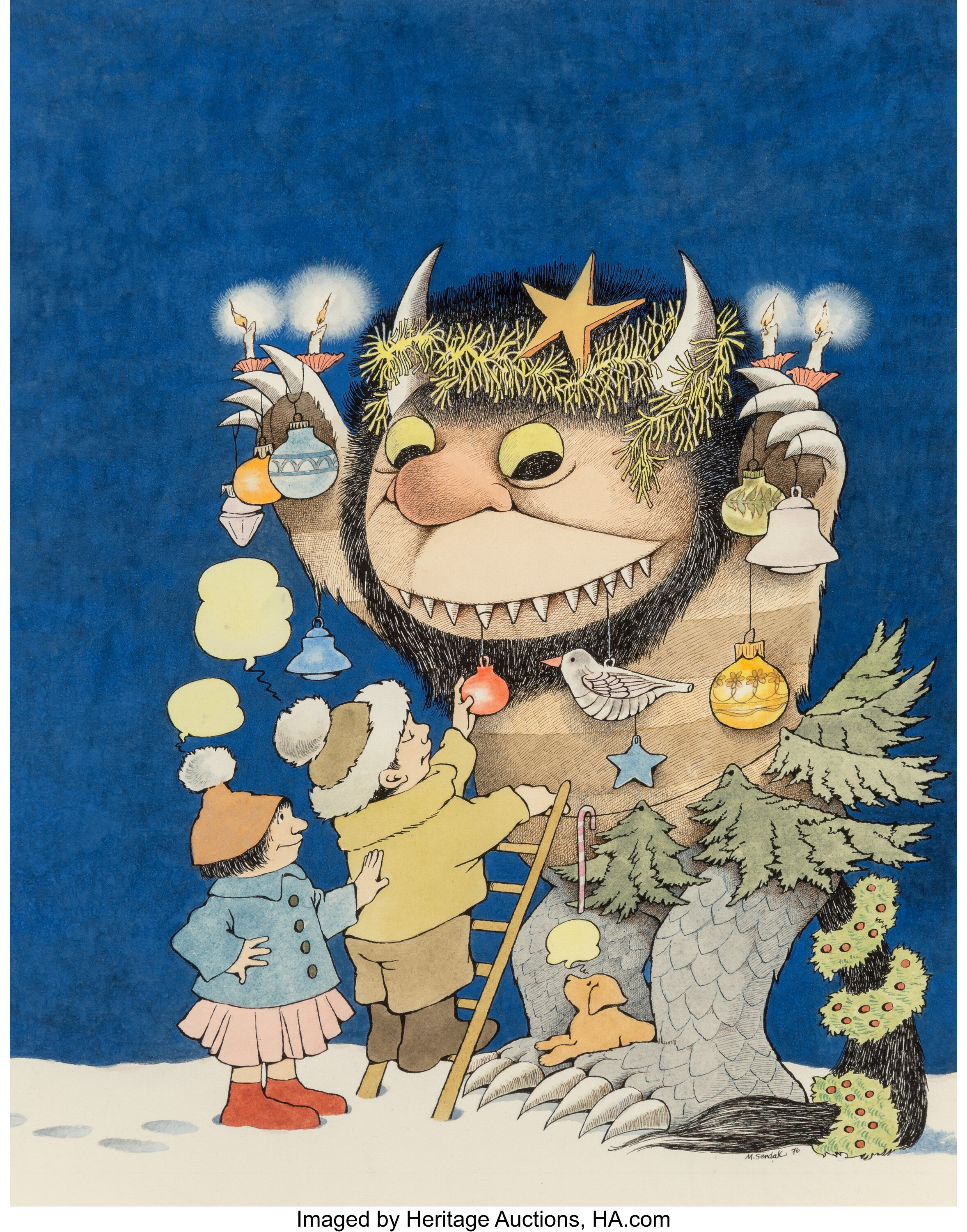 Maurice Sendak (American, 1928-2012). A Wild Thing Christmas, King ...
