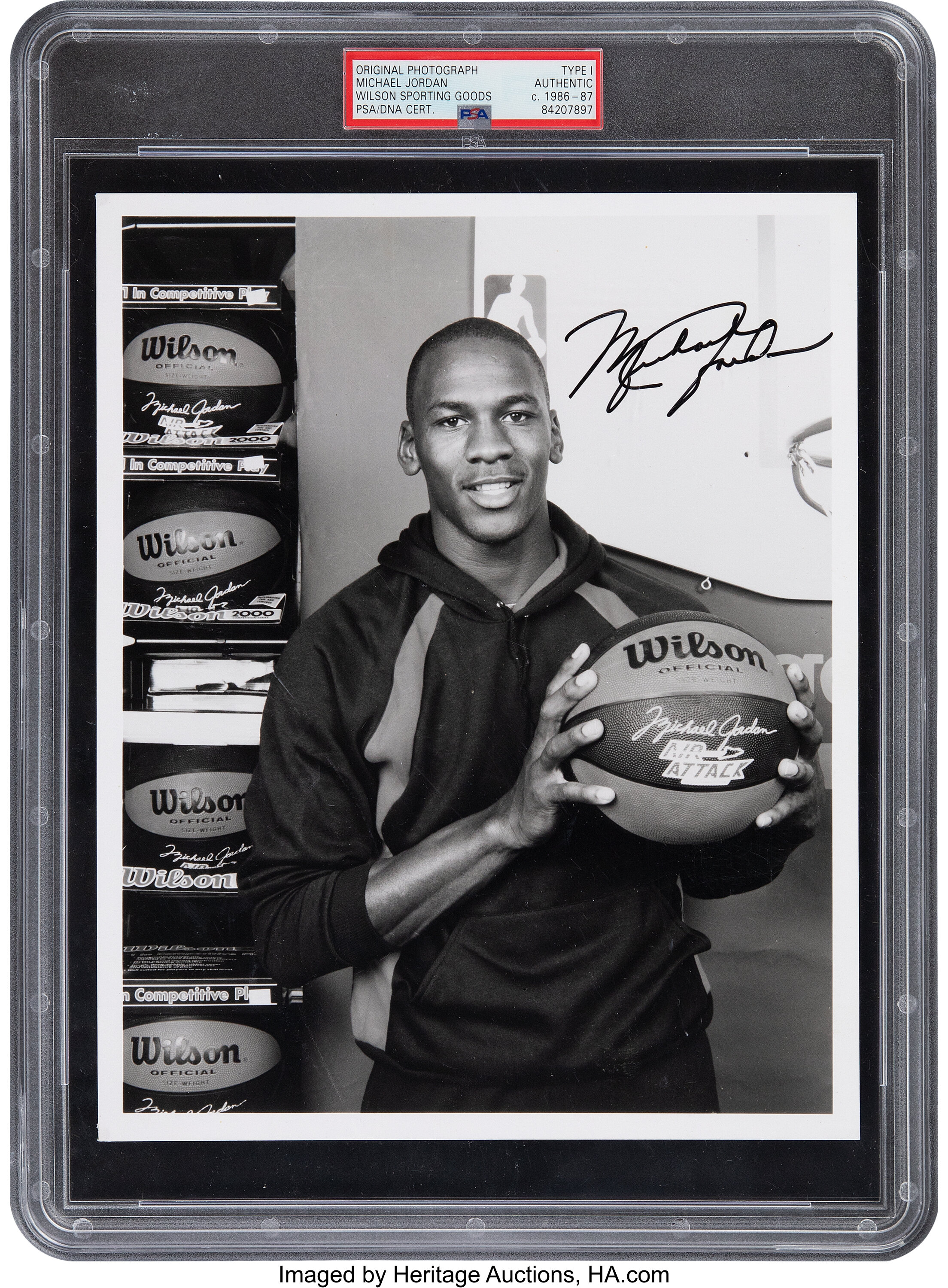 1986-87 Michael Jordan Signed "Wilson Air Attack" Original | Lot #57920 ...