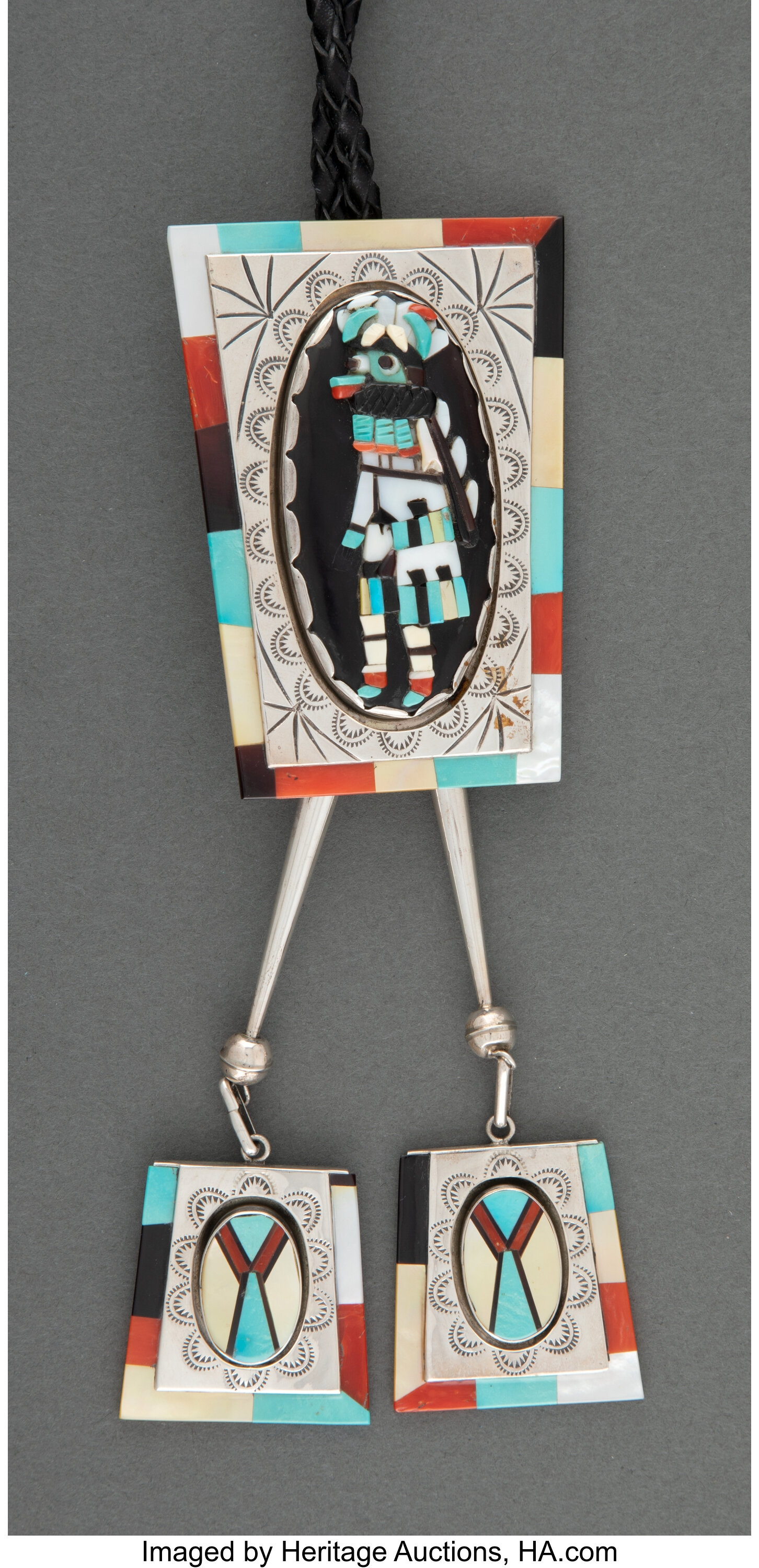 A Zuni Bolo Tie ... American Indian Art Jewelry and Silverwork | Lot ...