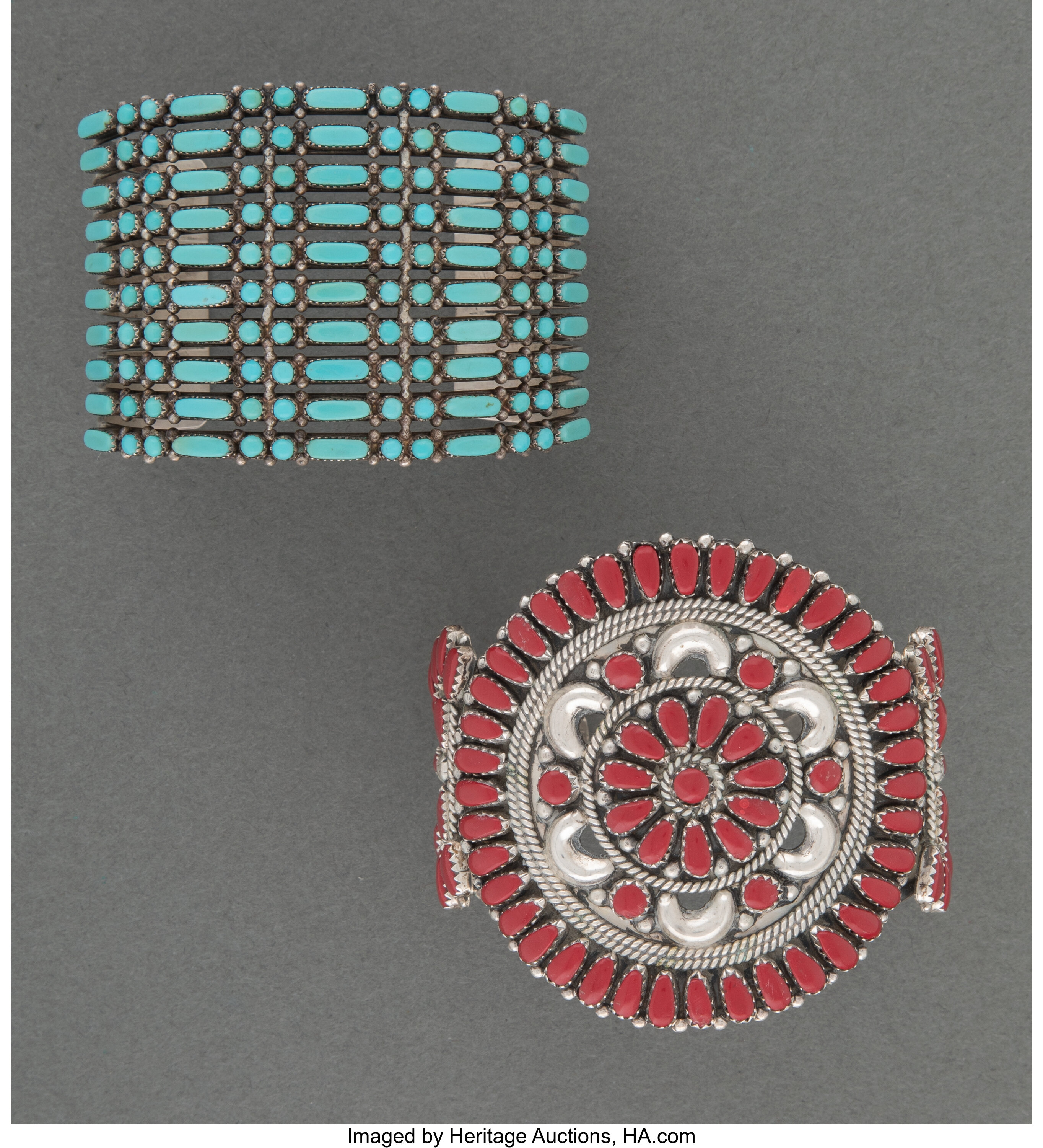 Two Zuni Bracelets... (Total: 2 ) American Indian Art Jewelry and | Lot ...