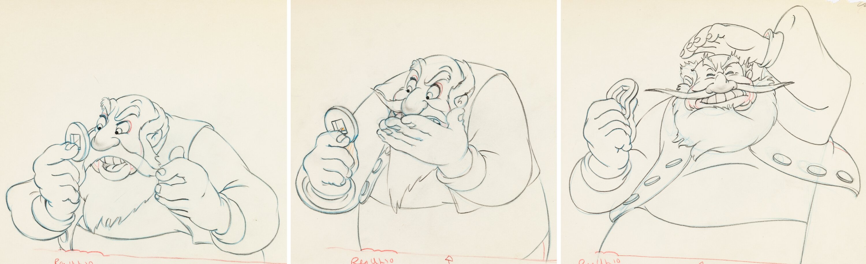 Pinocchio Stromboli Animation Drawings Group of 3 (Walt Disney, | Lot ...
