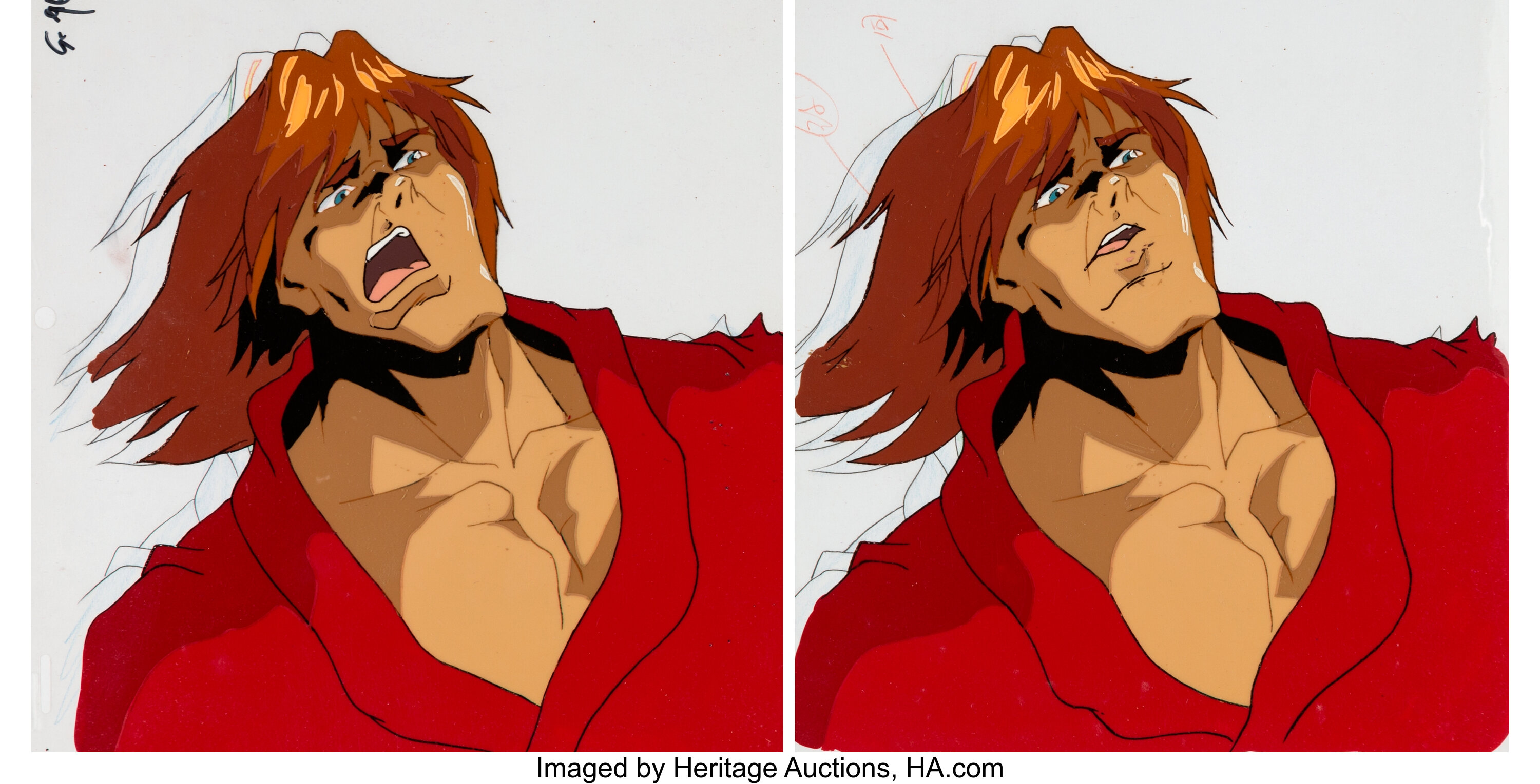 Street Fighter Ken Masters Production Cel Group of 2 with Animation ...