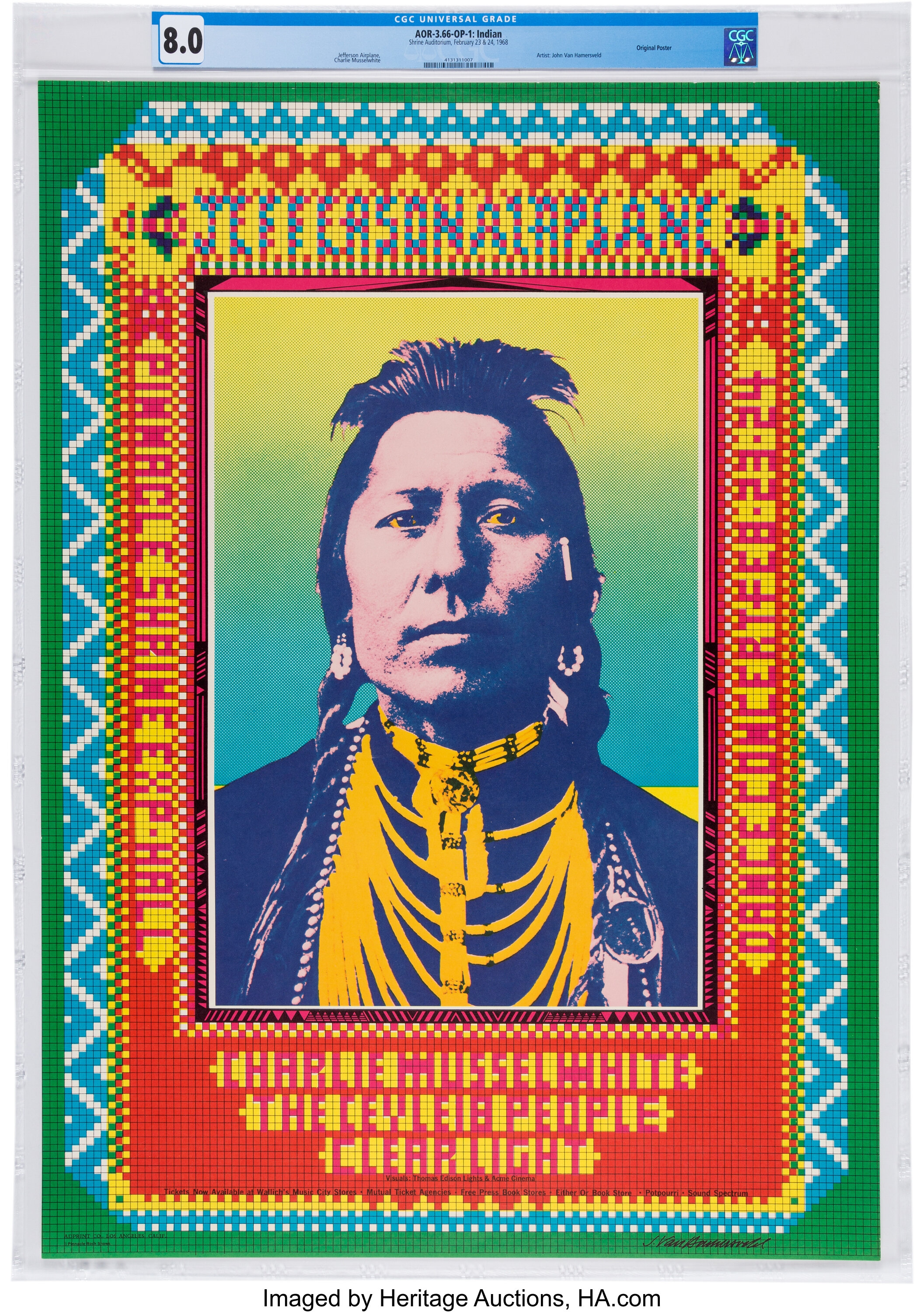 Jefferson Airplane 1968 Shrine L.A. Pinnacle Concert Poster Graded ...