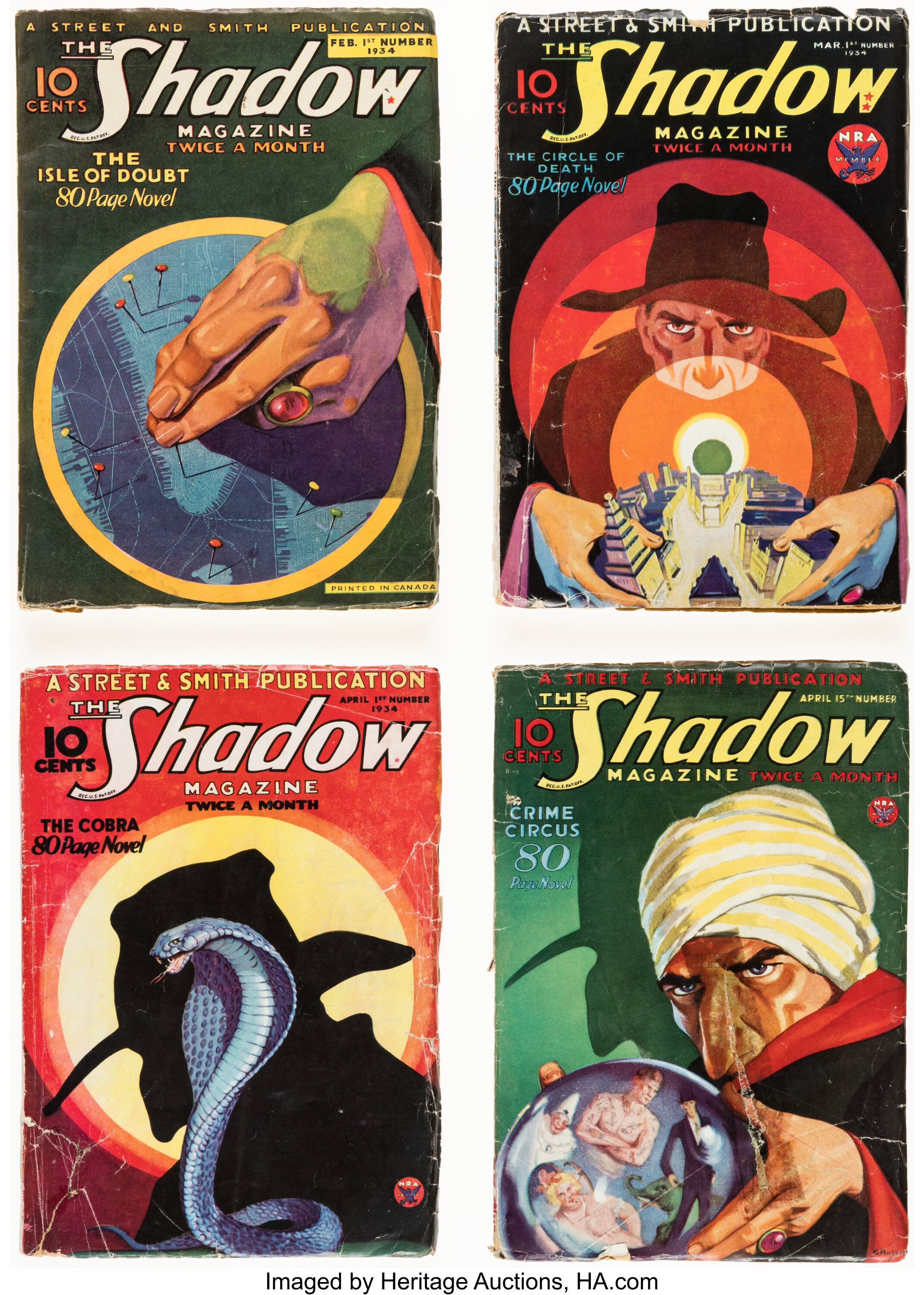 The Shadow Group of 5 (Street & Smith, 1934).... (Total: 5 Items) | Lot ...