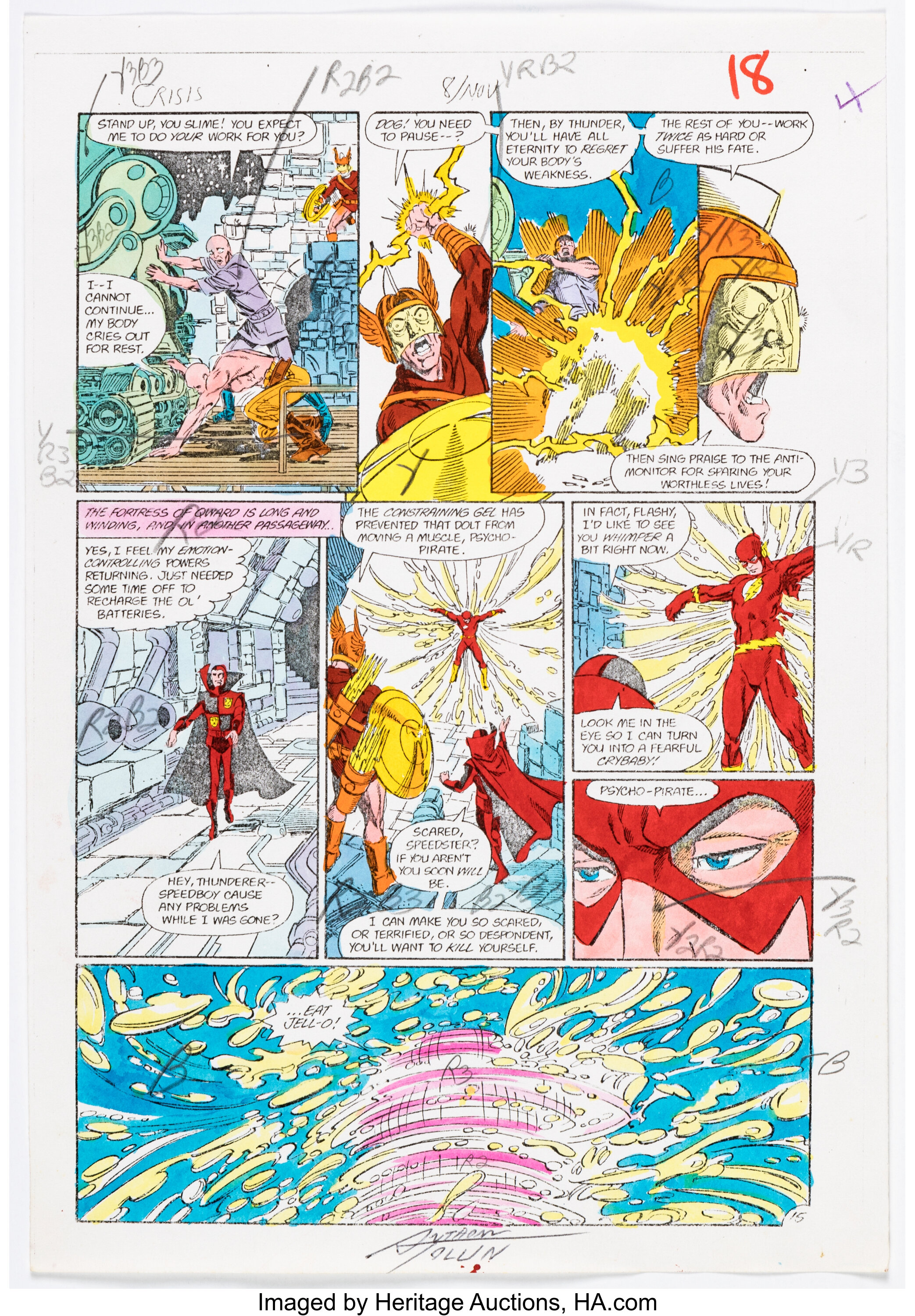 Anthony Tollin Crisis on Infinite Earths #8 Story Page 15 | Lot #48262 ...