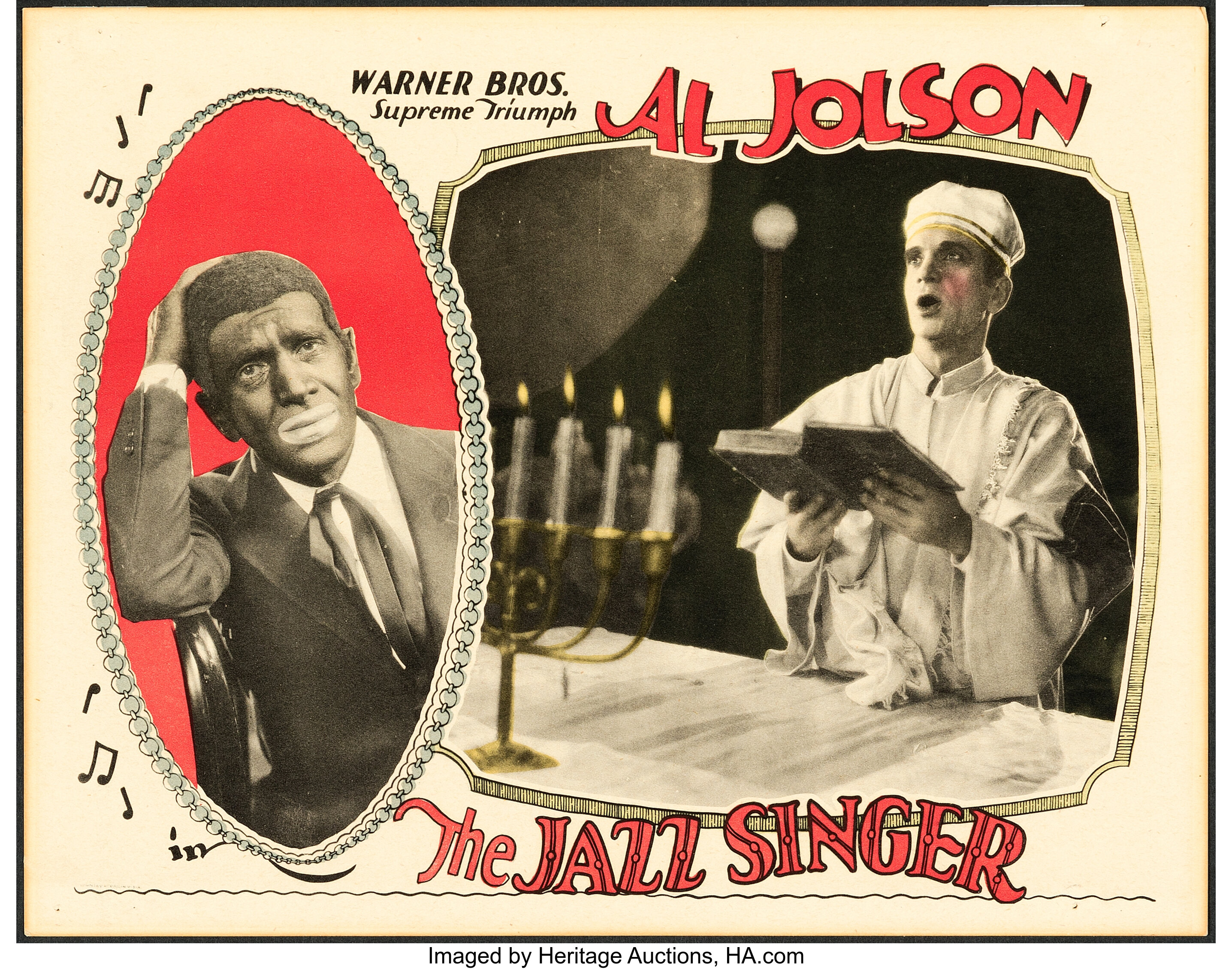 The Jazz Singer (Warner Bros., 1927). Very Fine-. Lobby Card (11" X ...
