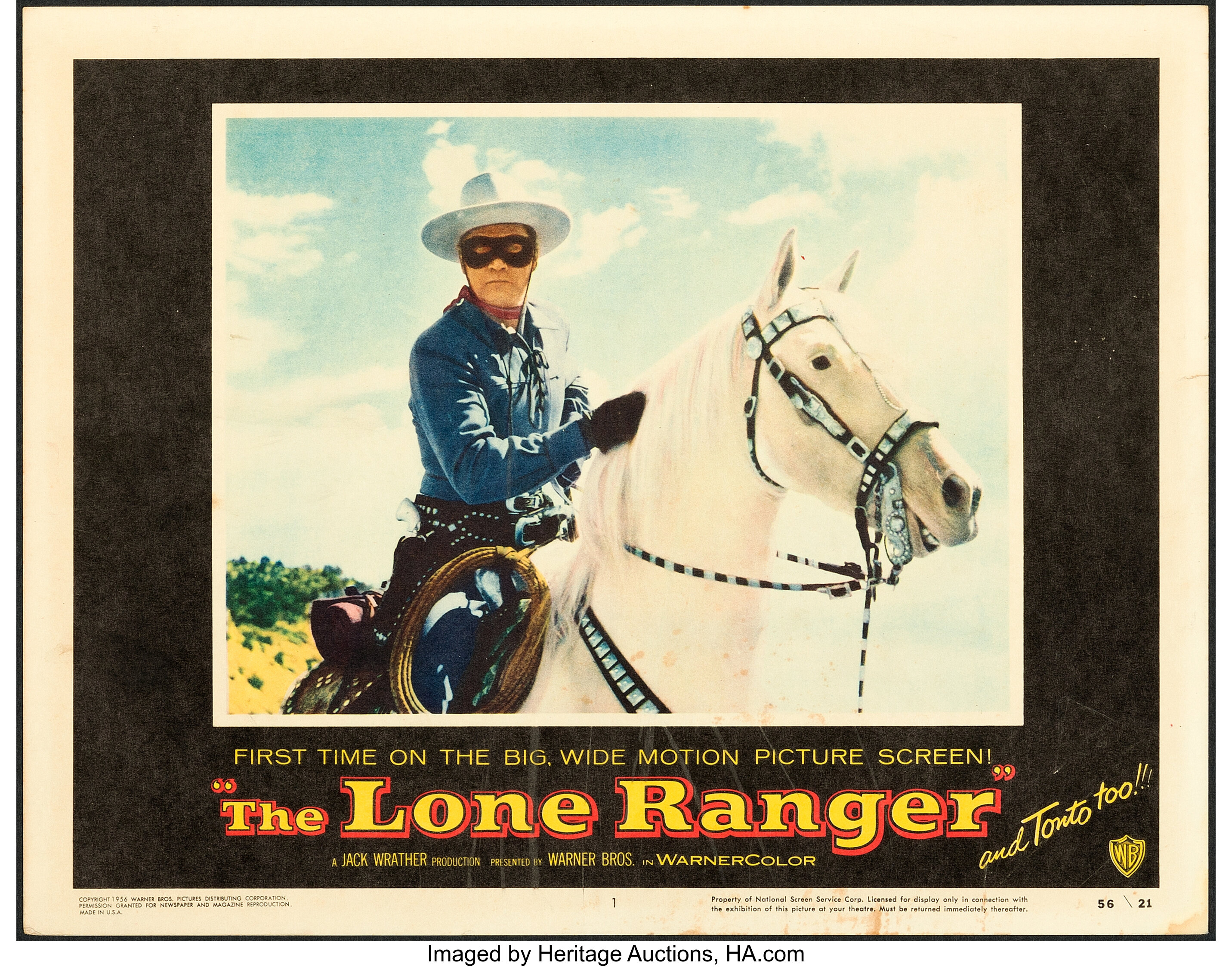 The Lone Ranger (Warner Bros., 1956). Fine. Lobby Card (11" X | Lot ...
