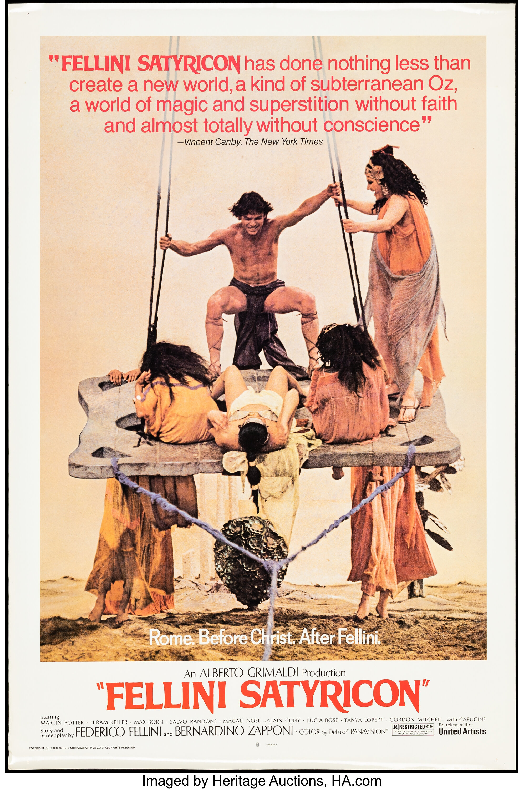 Fellini Satyricon & Other Lot (United Artists, 1969). Rolled, Very ...