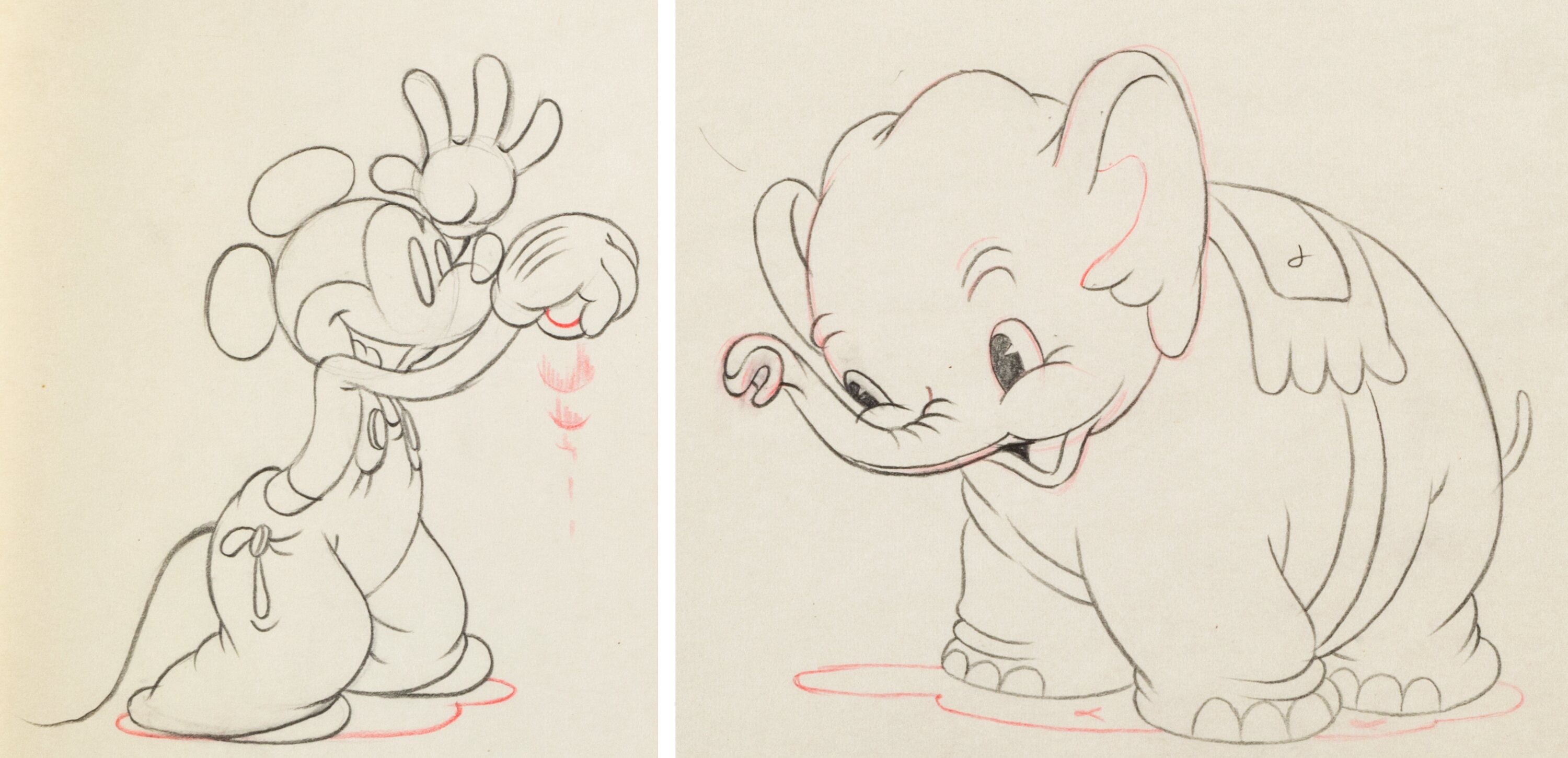 Mickey's Elephant Mickey and Bobo Production Drawings Group of 2 | Lot ...