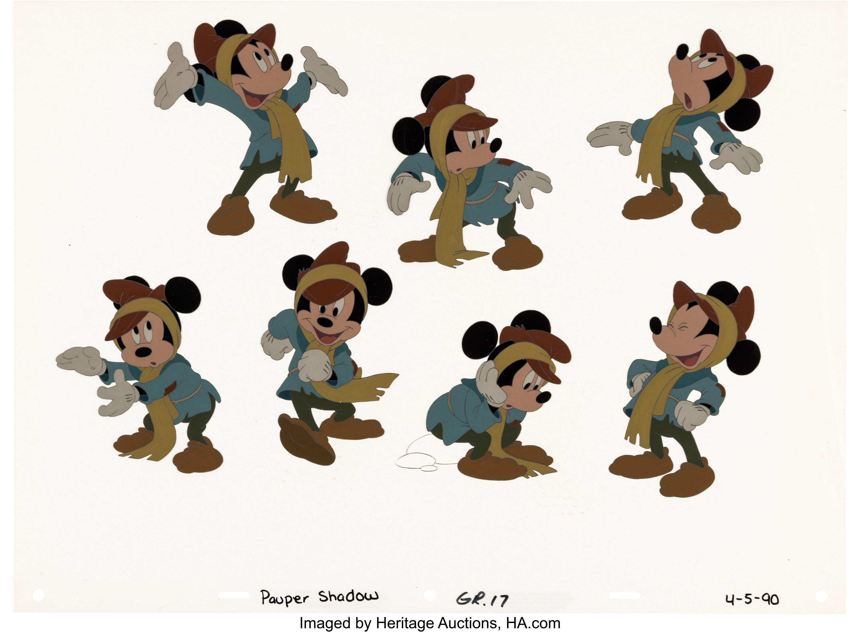 The Prince and the Pauper Mickey Mouse Color Model/Color Test Cels ...