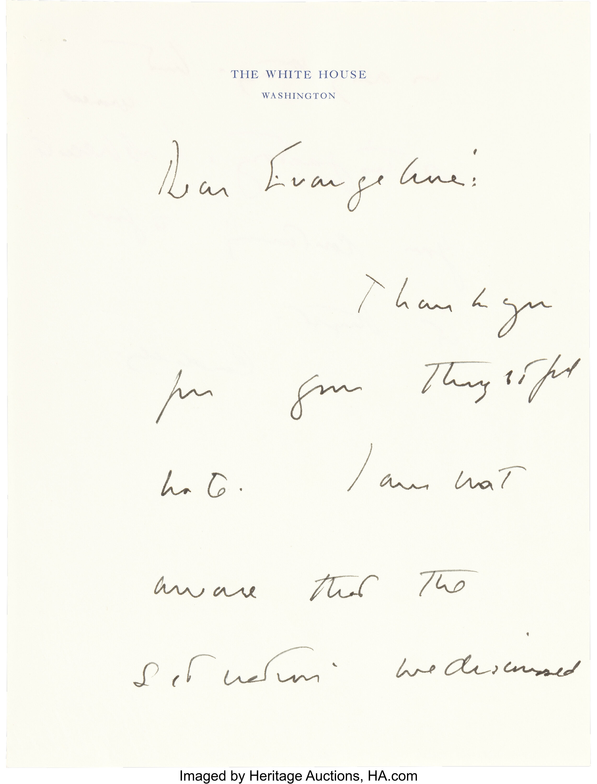 John F. Kennedy Autograph Note Draft as President.... Autographs | Lot ...