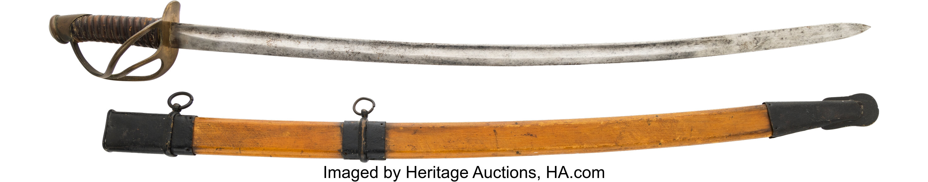 Rare 1840 Style Heavy Cavalry Saber With Wooden Scabbard, Possibly ...