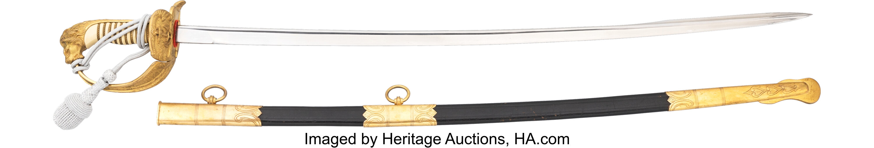 Superb Imperial German Navy Lion's Head Sword Numbered and Imperial ...