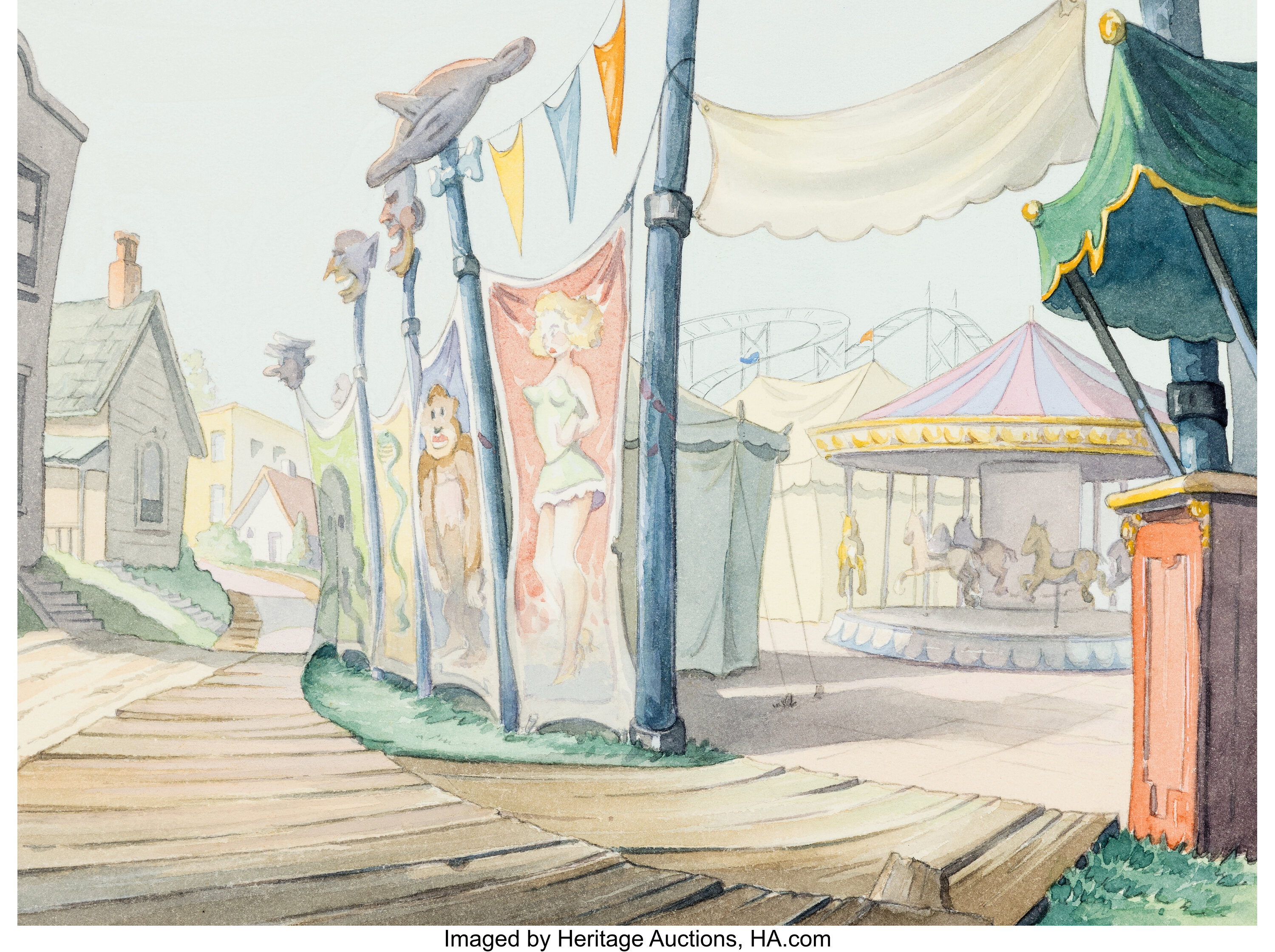 Bone Trouble Production Background (Walt Disney, 1940).... | Lot #19774 ...