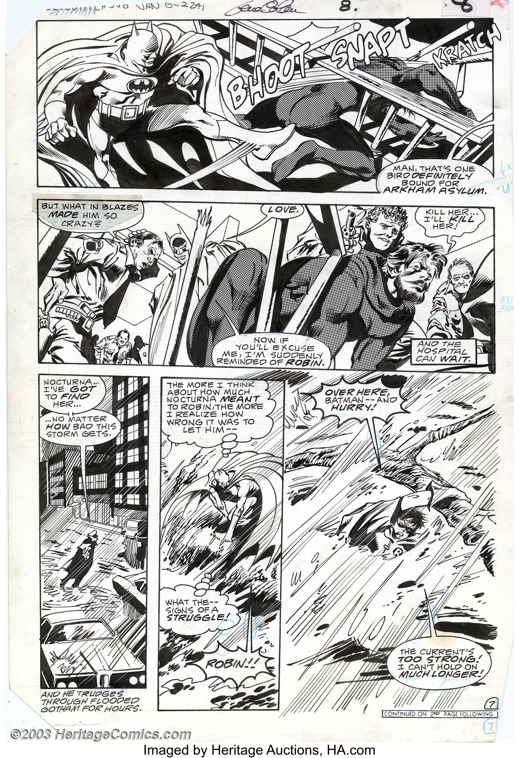 Gene Colan - Original Art for Batman (DC, 1985). Batman kicks a | Lot ...
