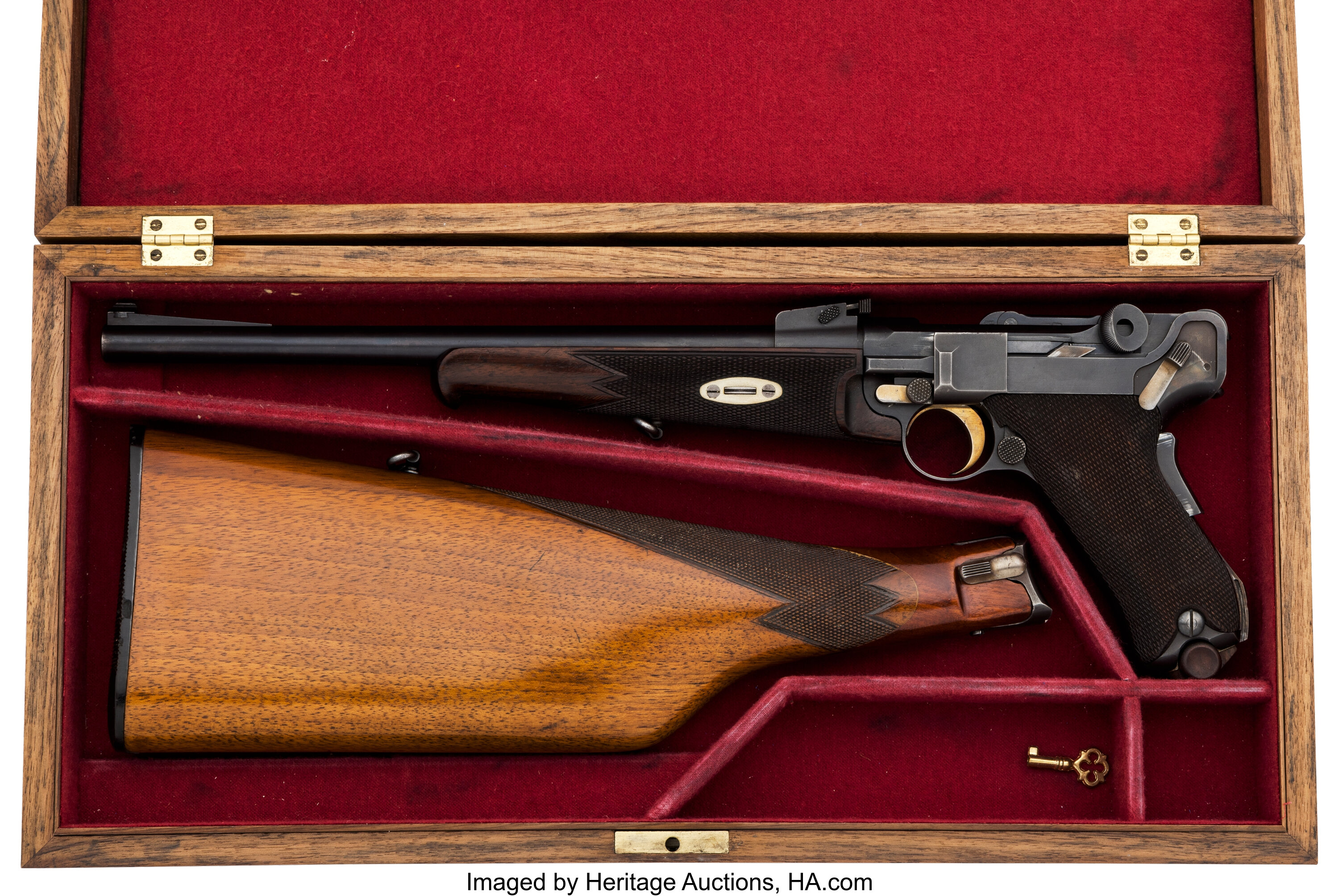 Cased German Luger Semi-Automatic 1920 Carbine with Matching | Lot ...