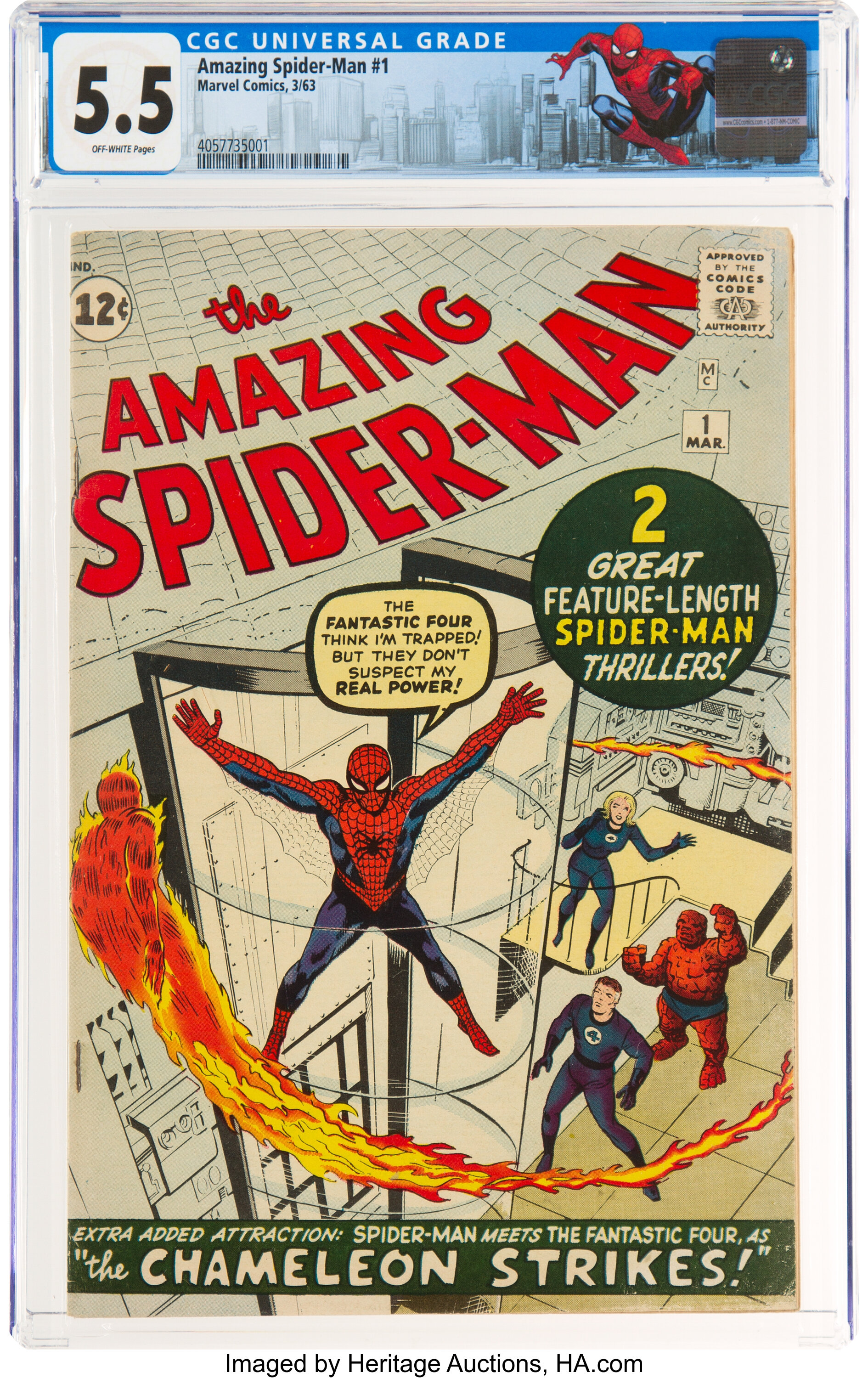 The Amazing Spider-Man #1 (Marvel, 1963) CGC FN- 5.5 Off-white | Lot ...