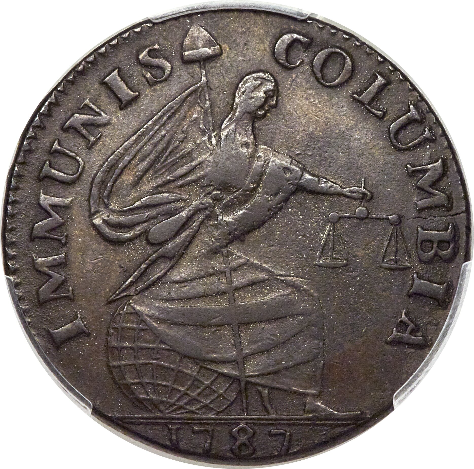 1787 Immunis Columbia Copper, Eagle Reverse, AU53 PCGS. W-5680, High ...