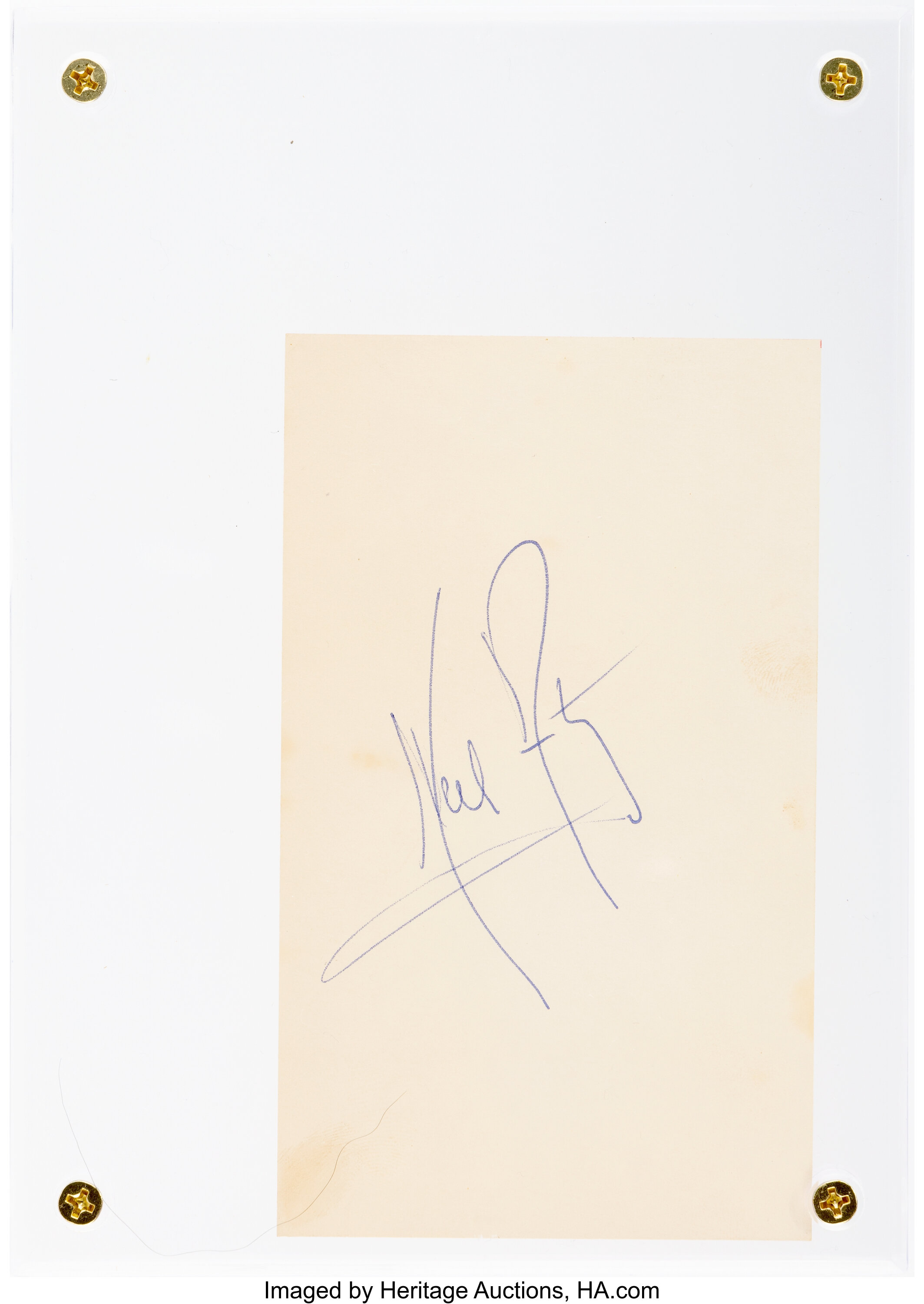 Neil Armstrong Signature on Card with Zarelli Letter of | Lot #50267 ...