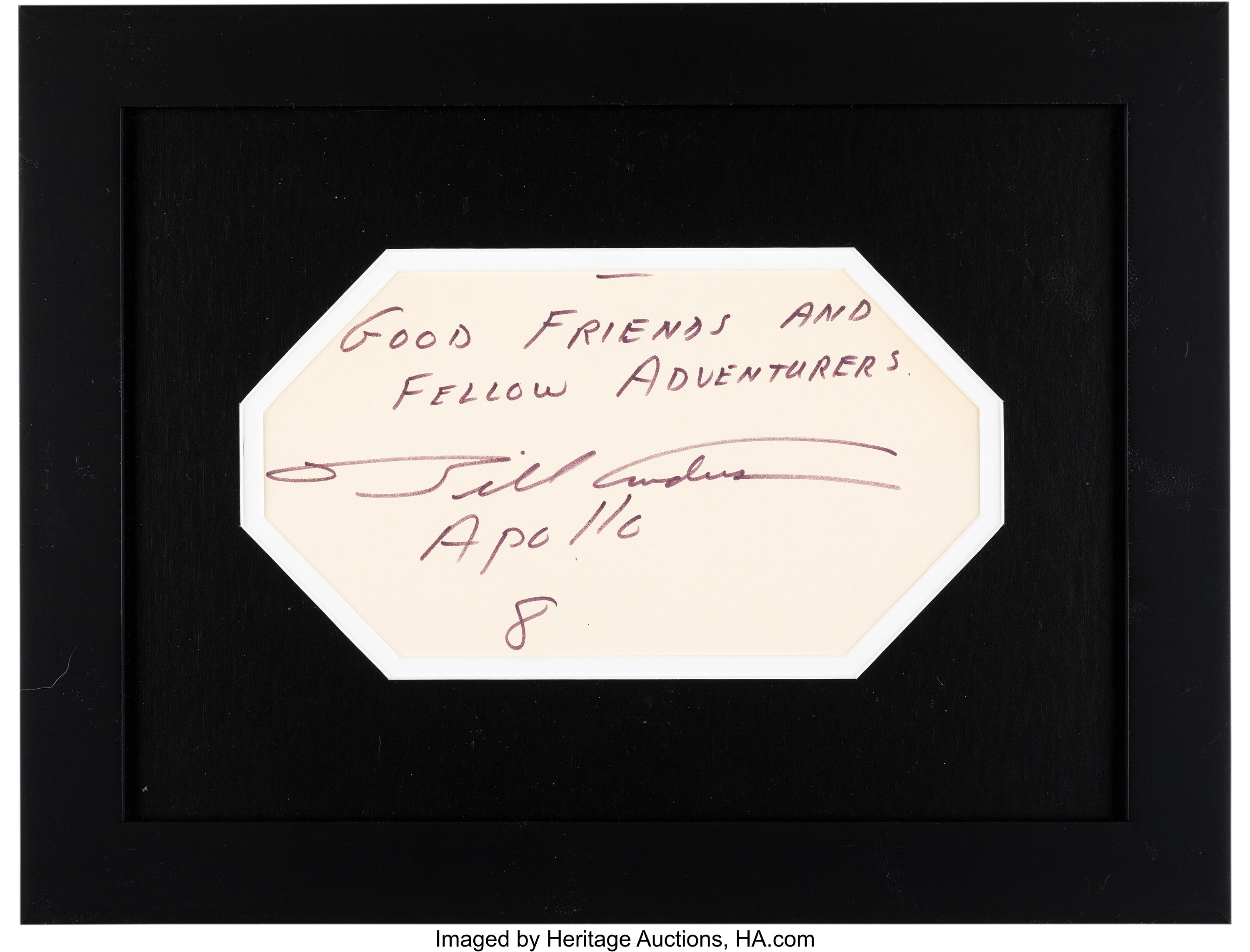 Bill Anders Signed Large Card in Frame. ... Space Exploration | Lot ...