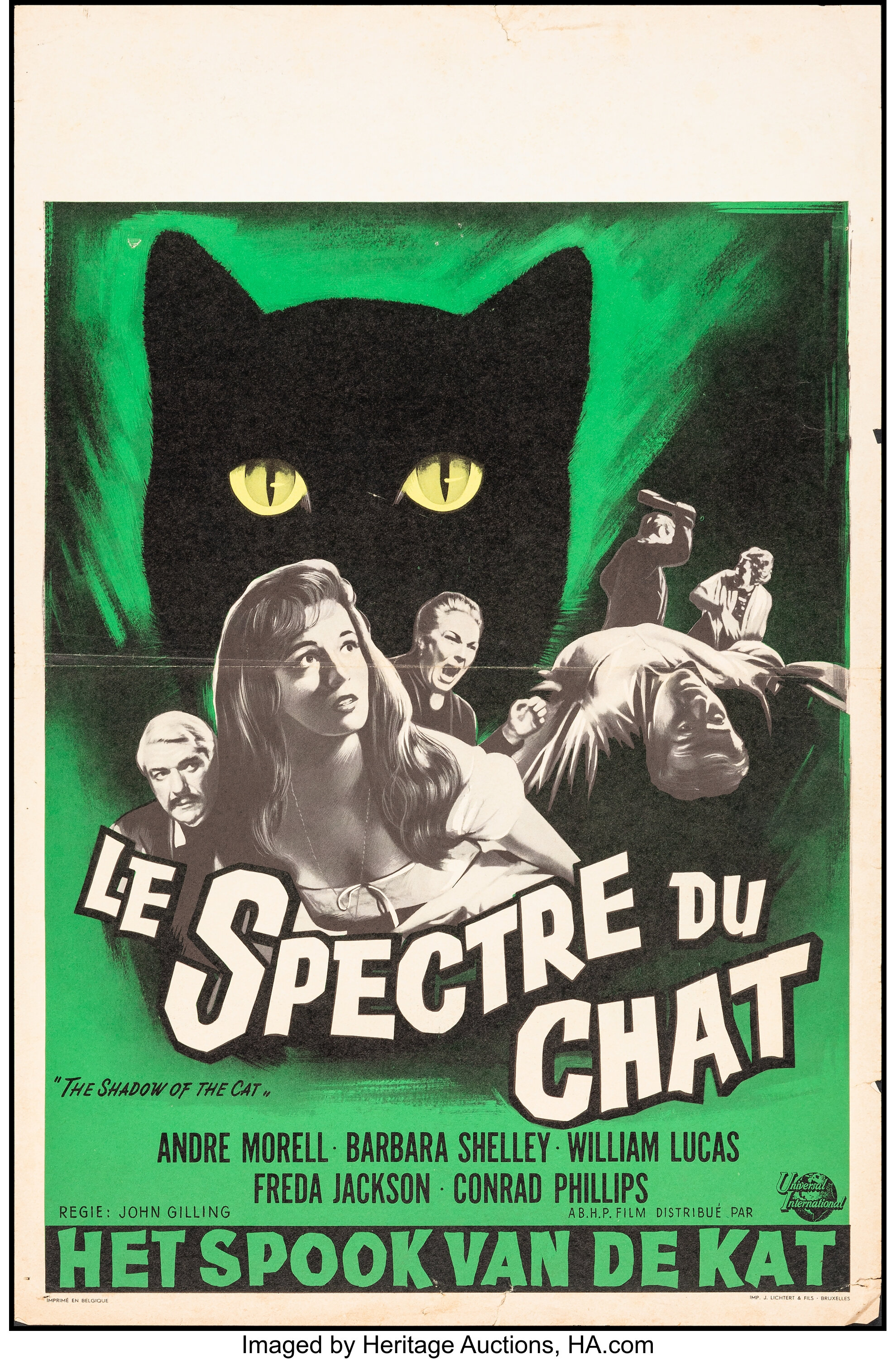 The Shadow of the Cat (Universal International, 1961). Folded, | Lot ...