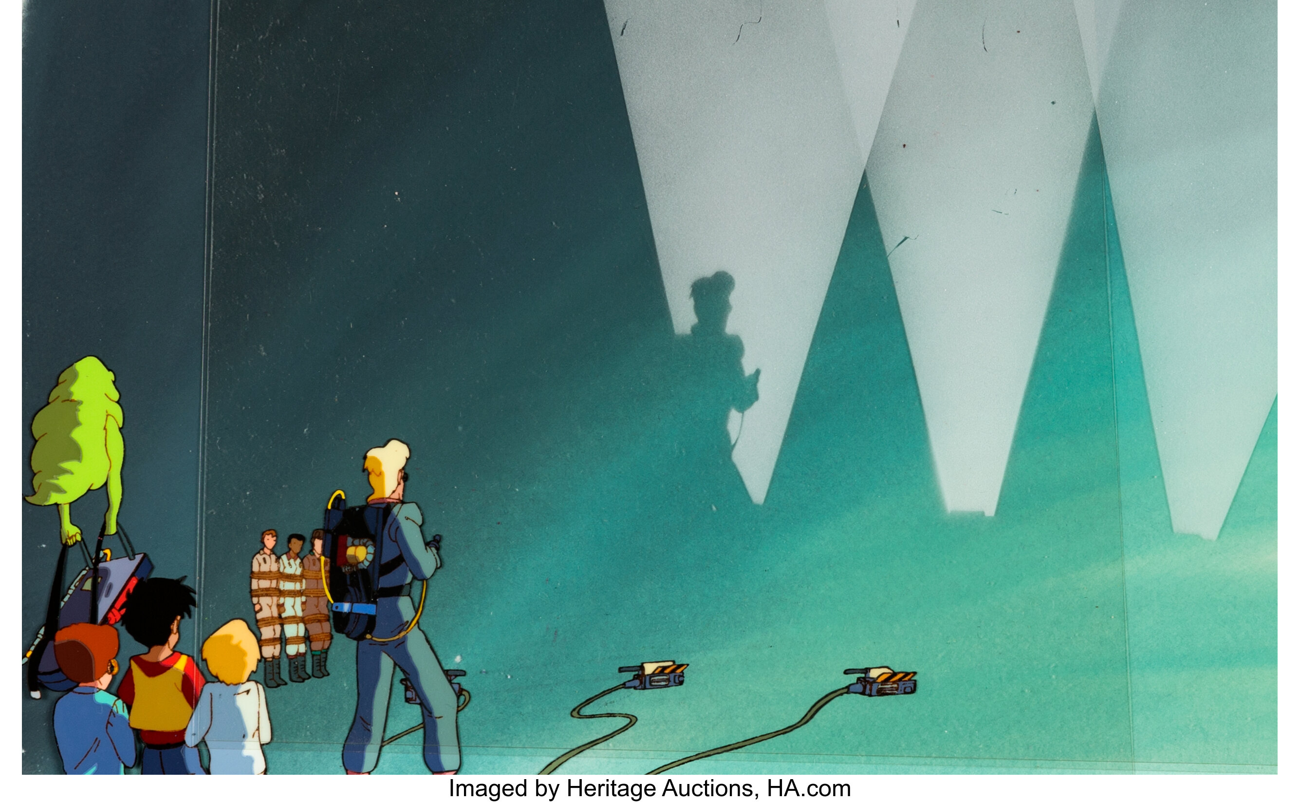 The Real Ghostbusters Multi-Character Cel Setup with Effects Cel | Lot ...