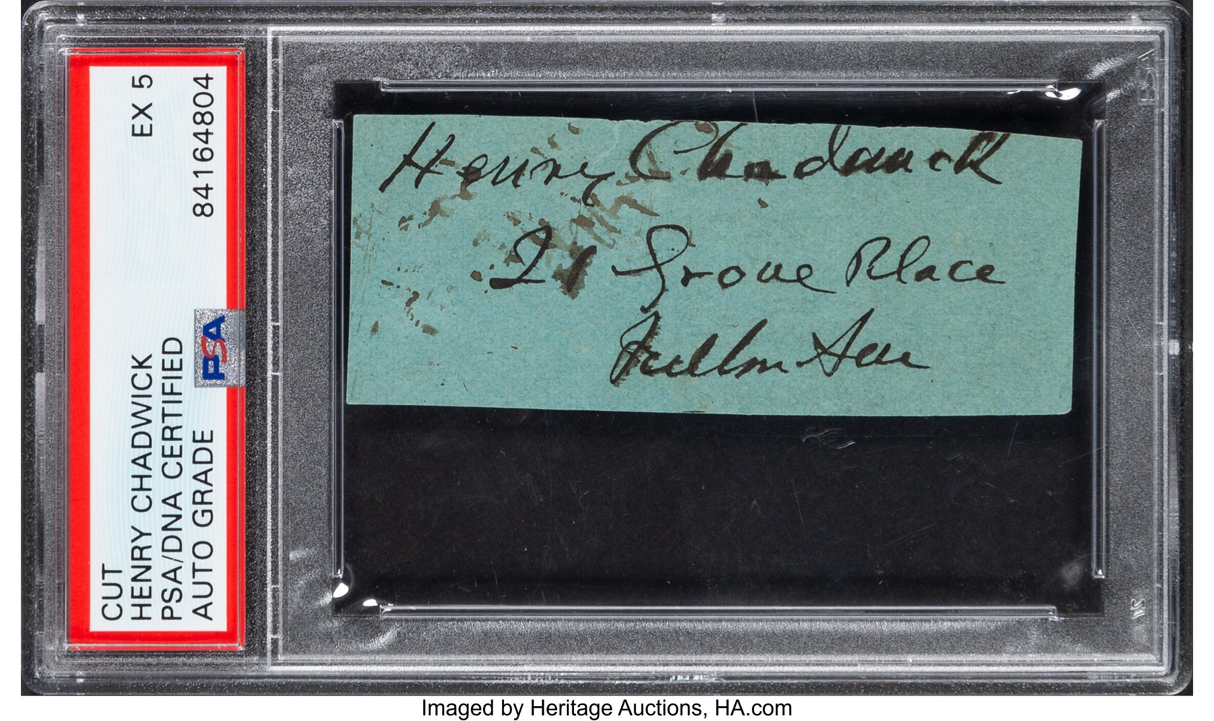 1880's Henry Chadwick Signed Cut Signature, PSA/DNA EX 5.... | Lot ...