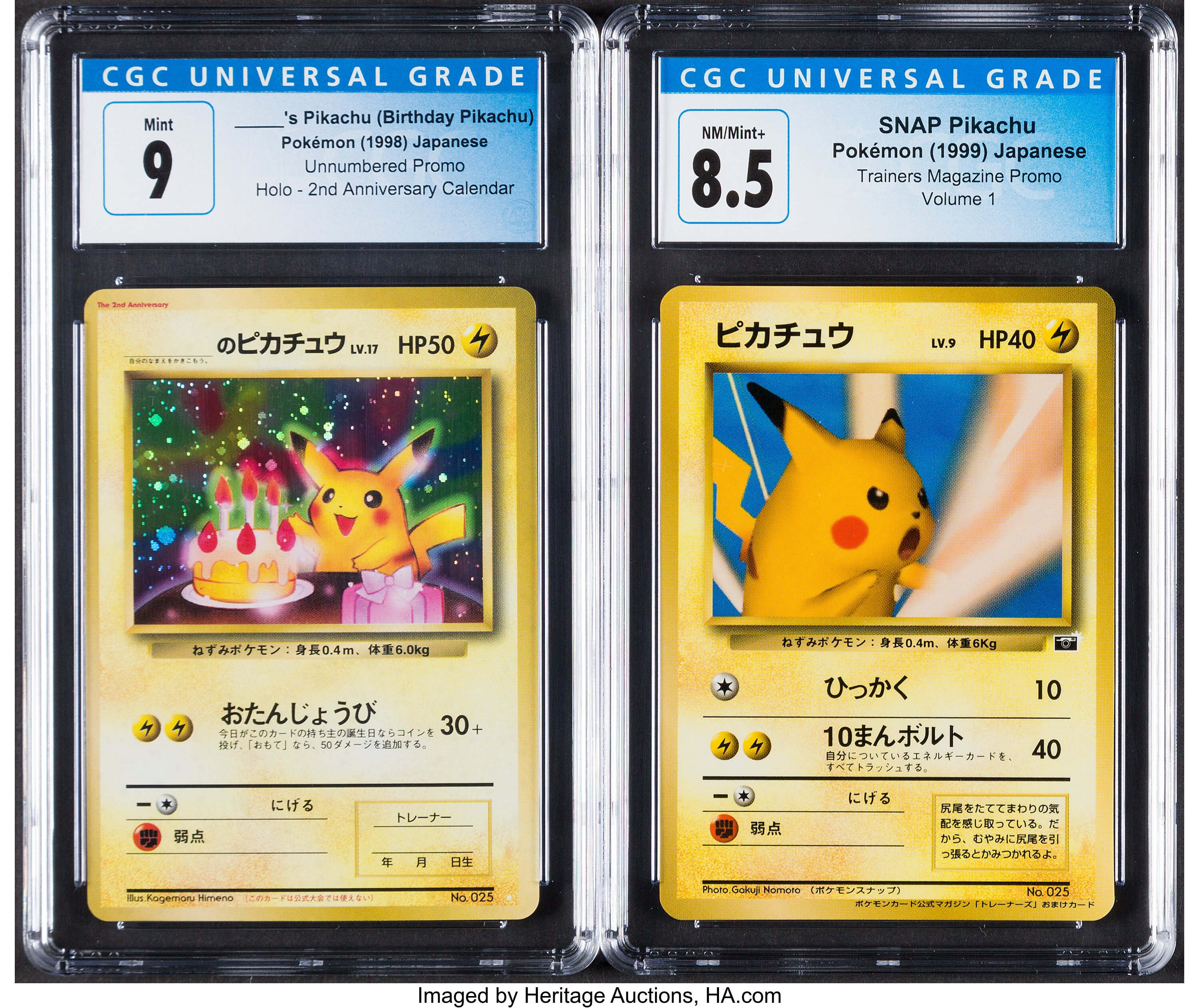Pokémon Japanese Pikachu Promo Group of 2 CGC Graded Trading Card | Lot ...