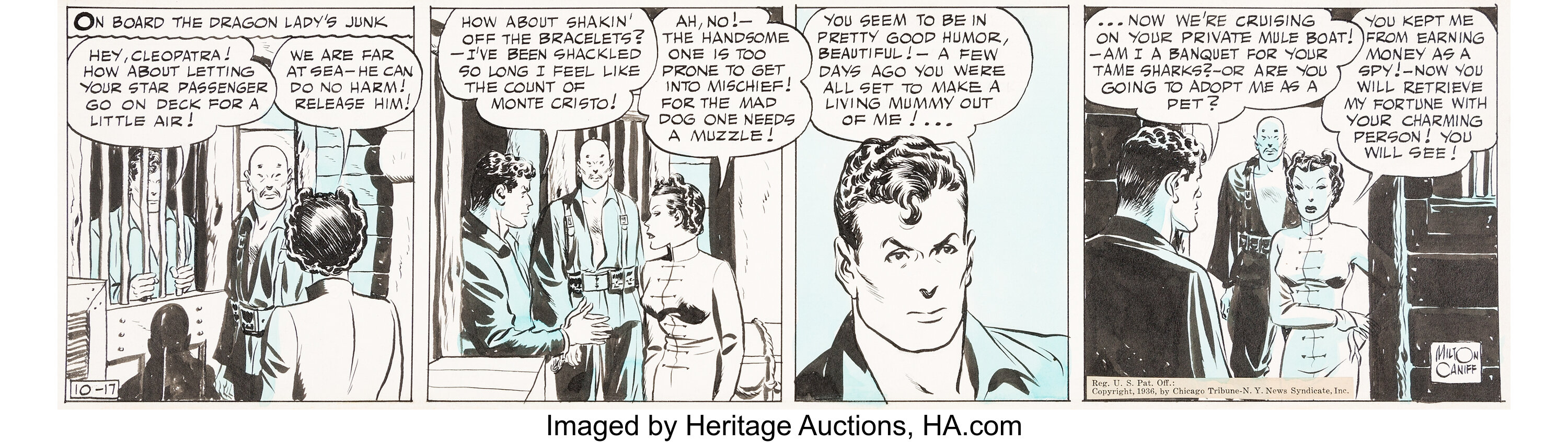 Milton Caniff Terry and the Pirates Daily Comic Strip Dragon Lady | Lot ...