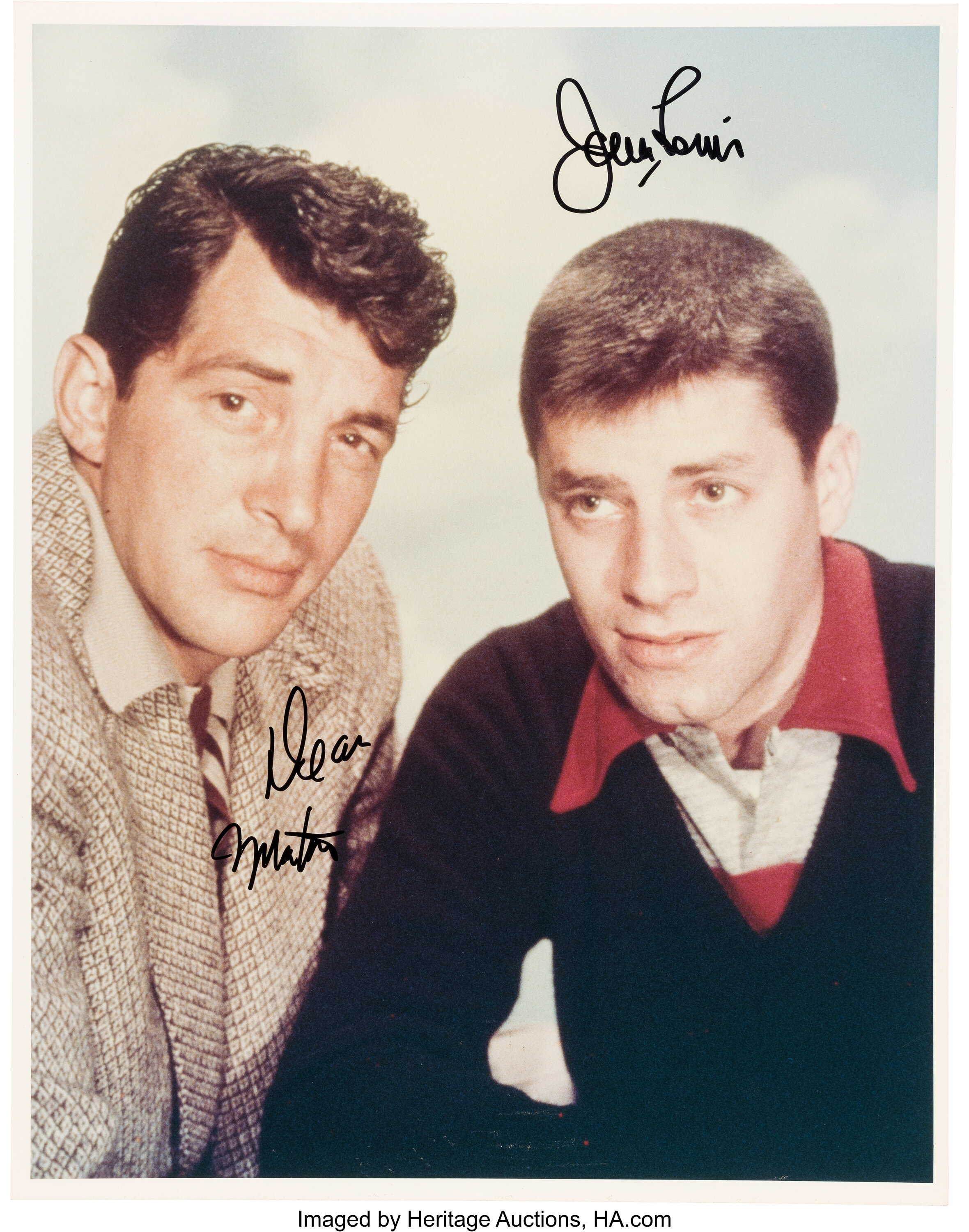 Dean Martin and Jerry Lewis Signed Color Photo.... Movie/TV | Lot #4398 ...