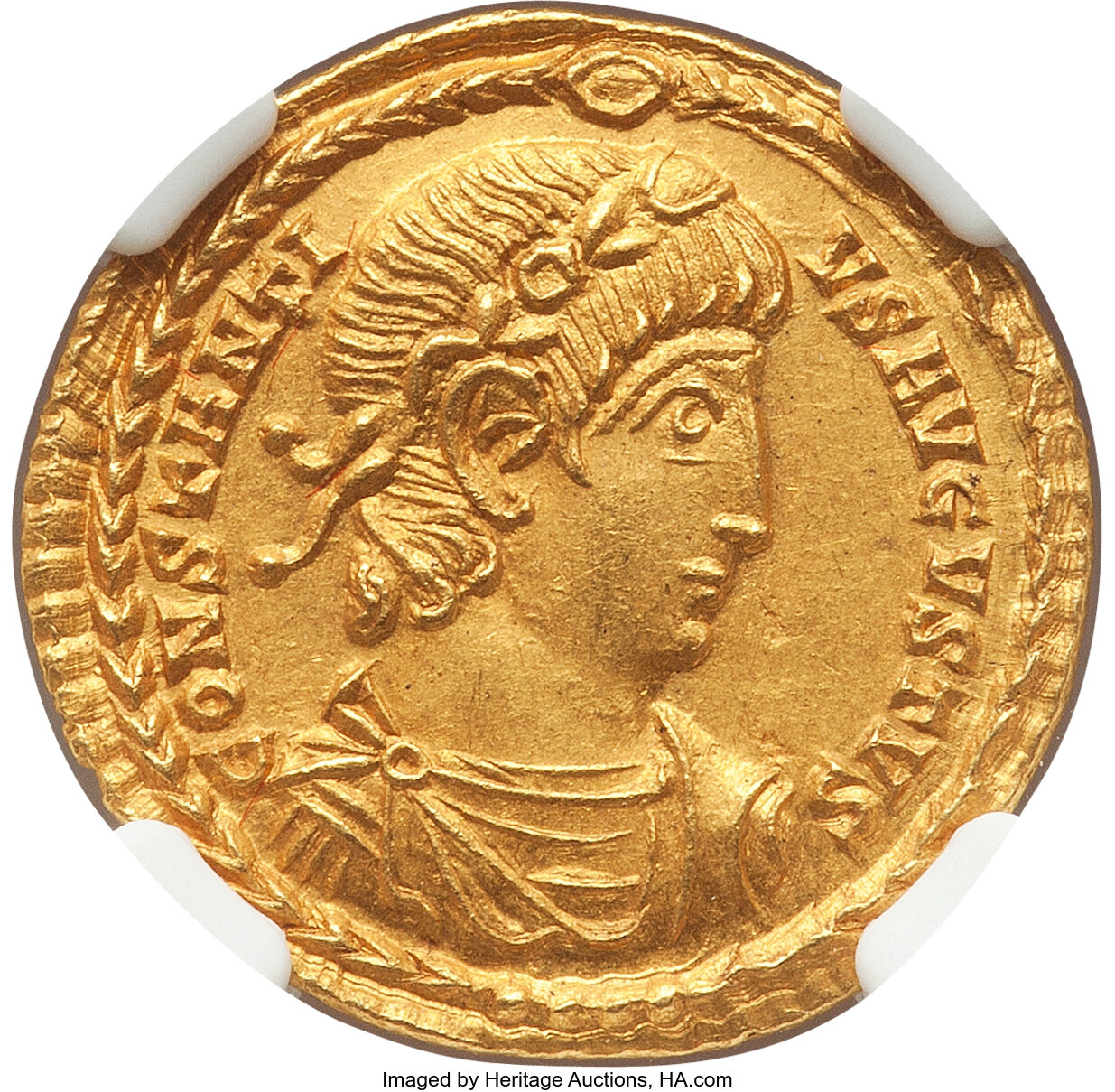 Ancients: Constantius II, as Augustus (AD 337-361). AV solidus | Lot ...