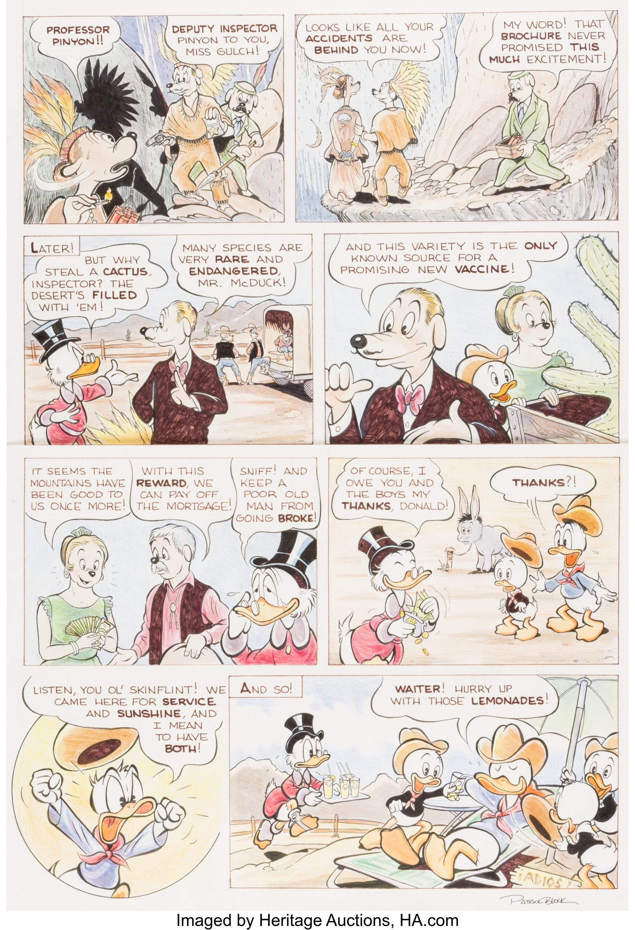 Patrick Block Uncle Scrooge Comic Book Story Hand-Colored Page | Lot ...