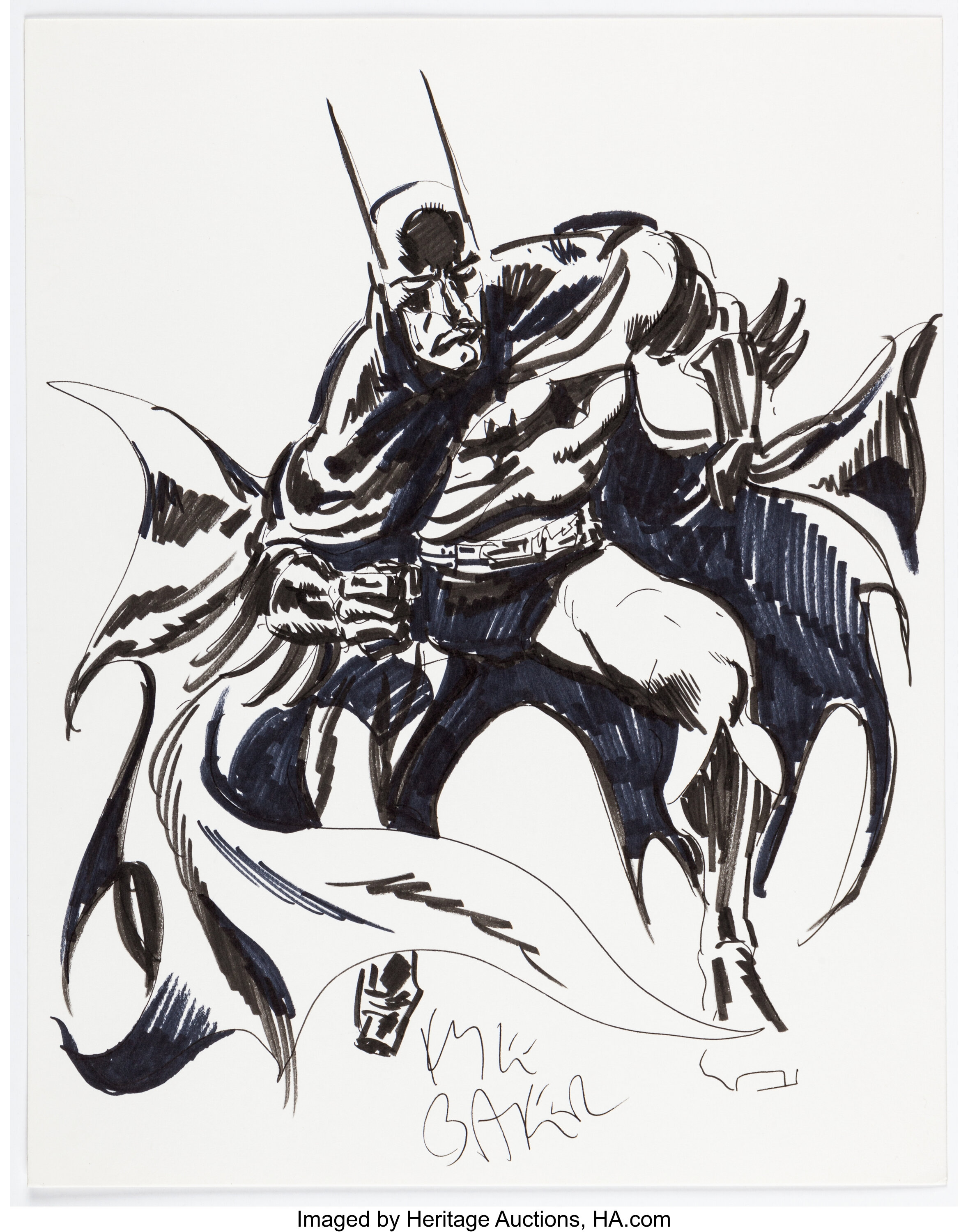 Kyle Baker - Batman Sketch Original Art (c. 1990s). ... Original | Lot ...