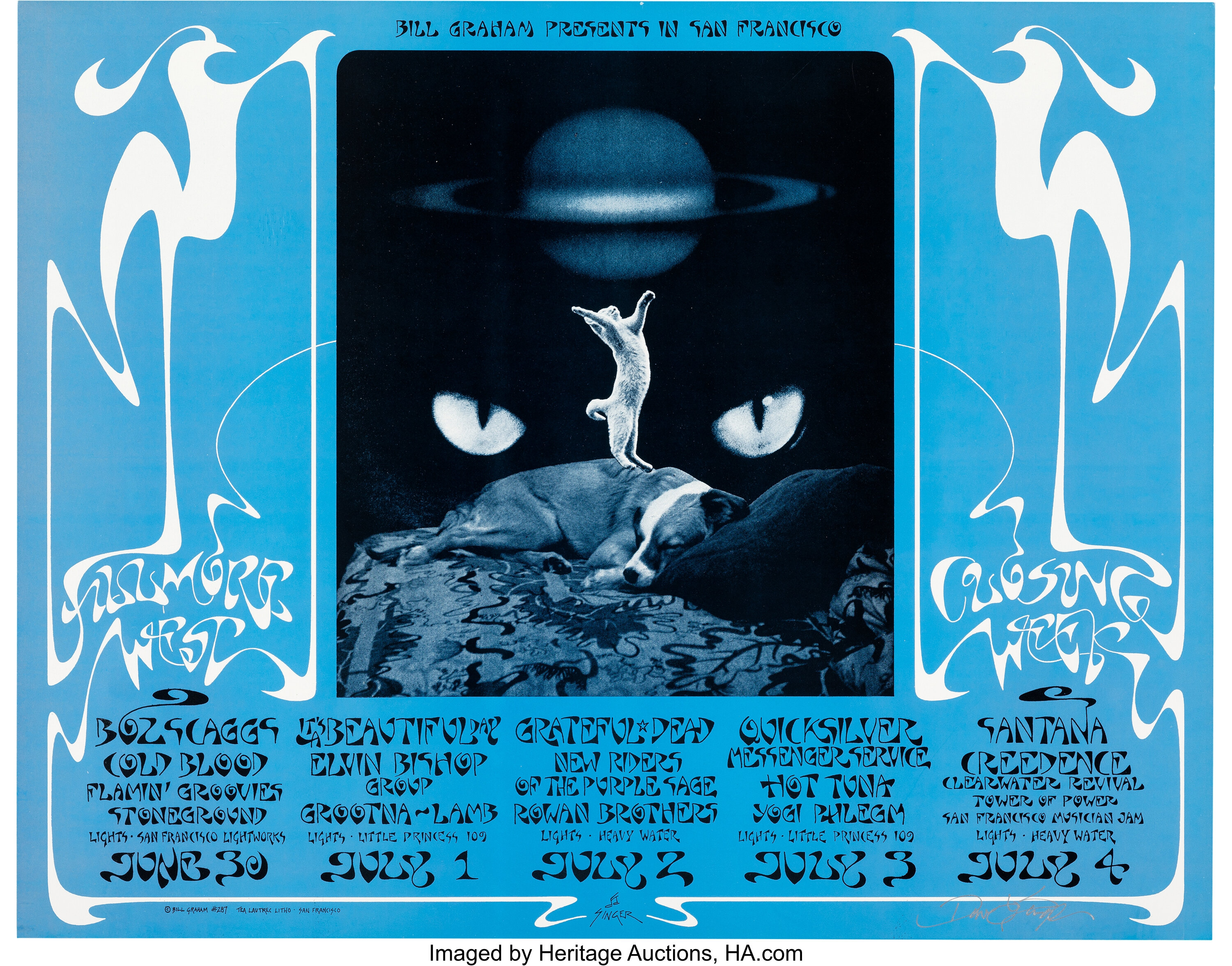BG-287 Grateful Dead 1971 Fillmore West Concert Poster Signed by | Lot ...