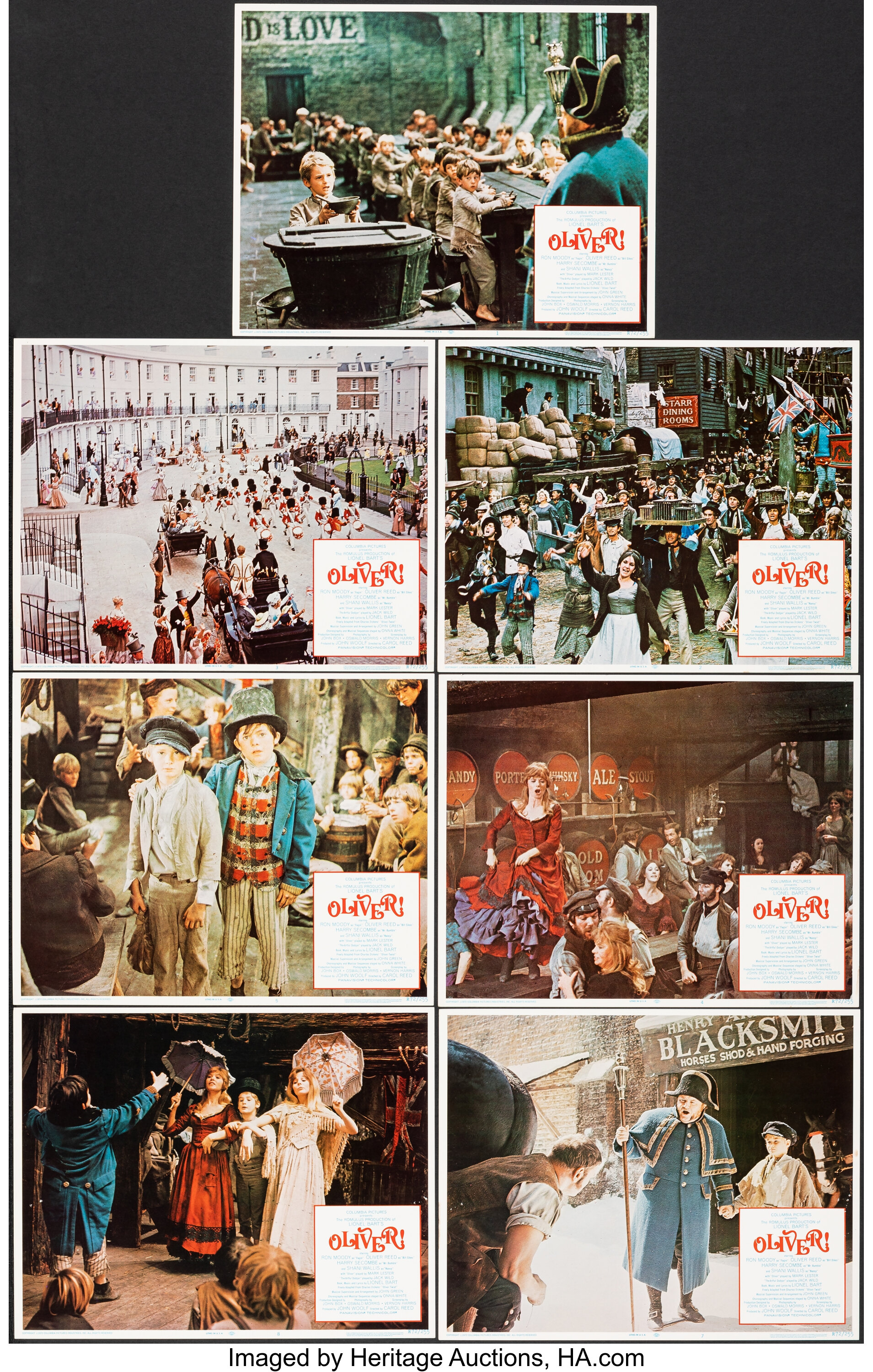 Oliver! (Columbia, 1968/R-1972). Very Fine-. Deluxe Lobby Card Set ...