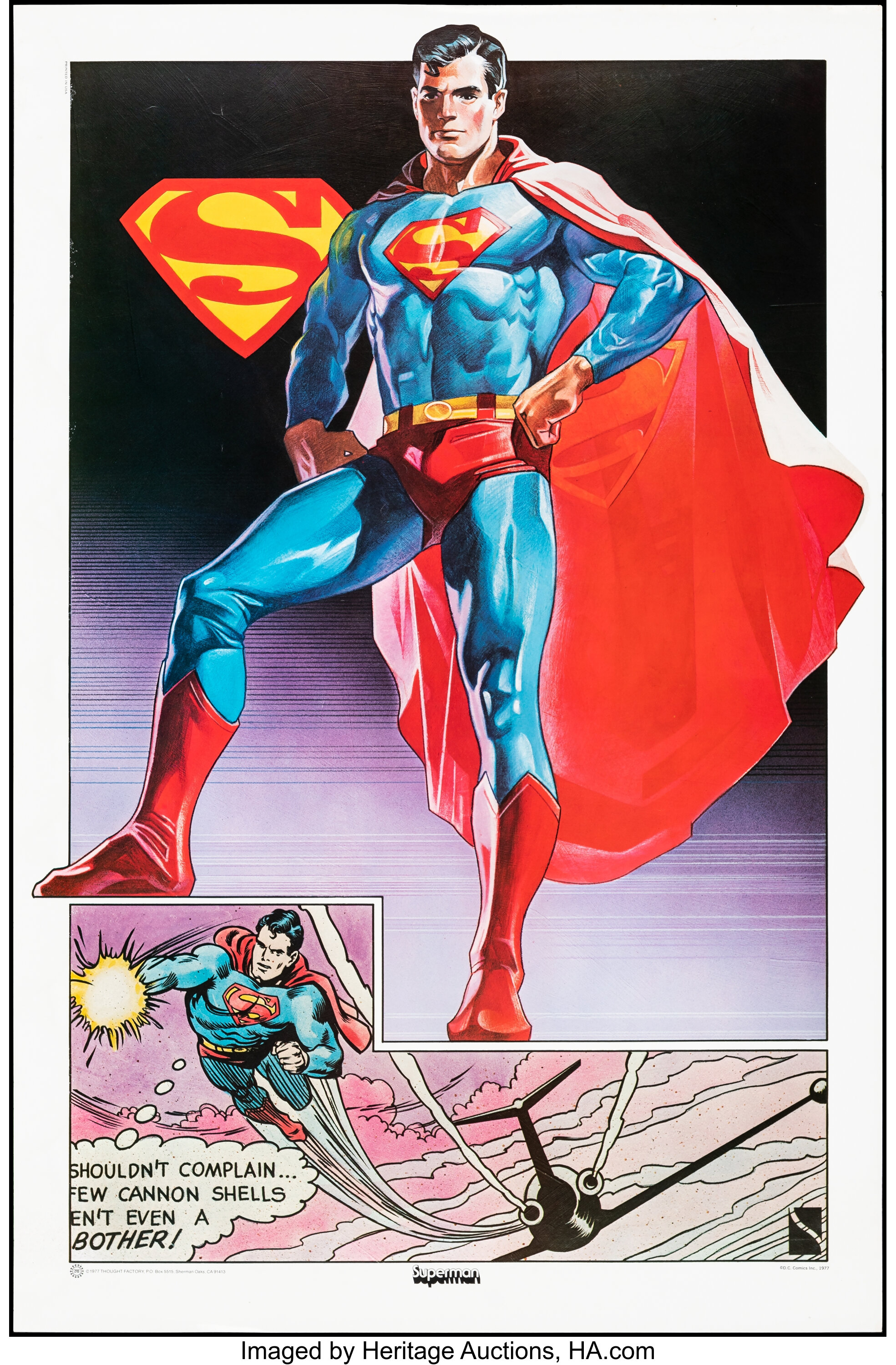 Superman (Thought Factory, 1977). Rolled, Very Fine+. Commercial | Lot ...