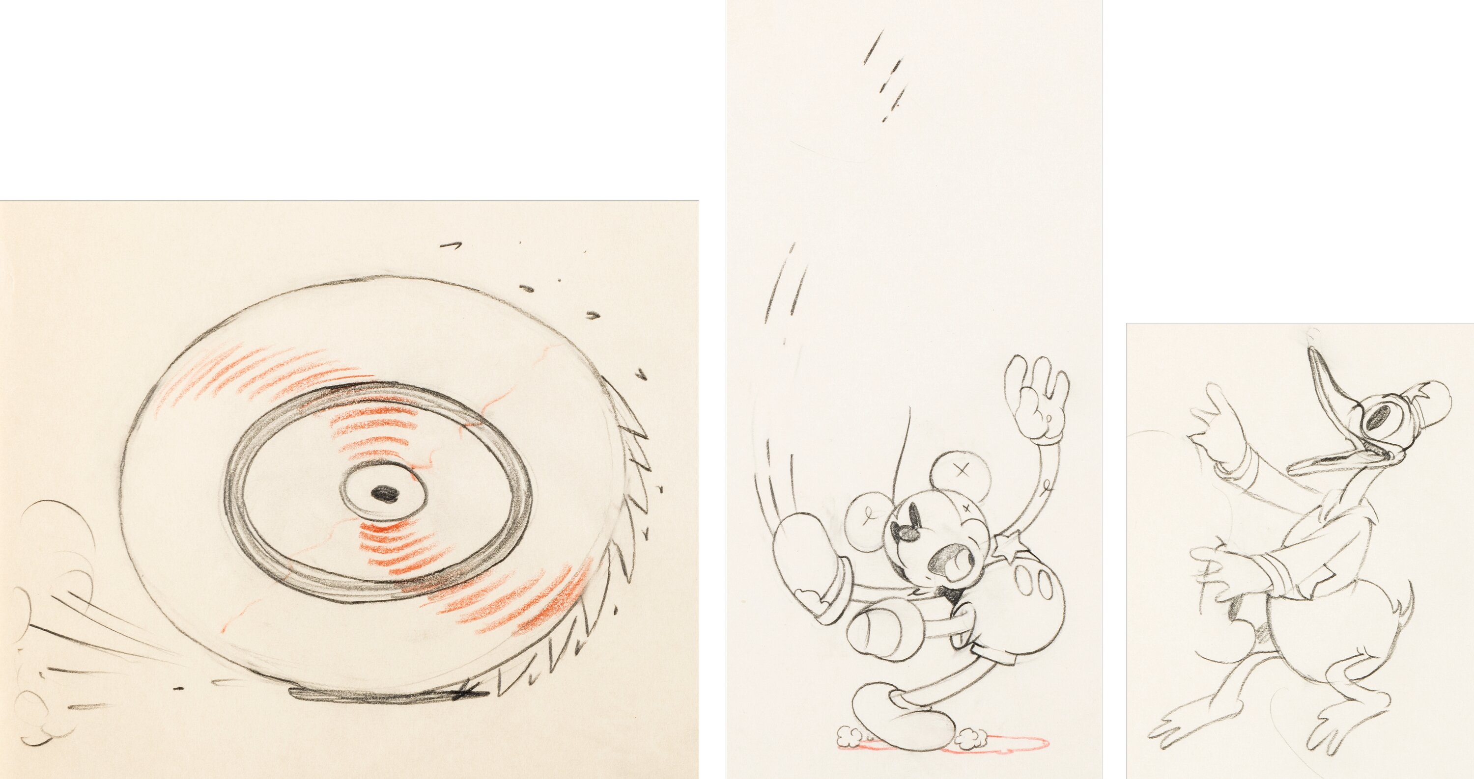 The Dognapper Mickey Mouse and Donald Duck Animation Drawings Group ...
