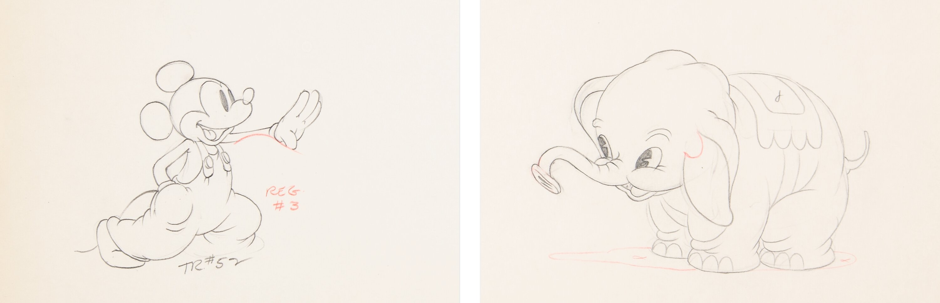 Mickey's Elephant Mickey Mouse and Bobo Animation Drawing Group of ...