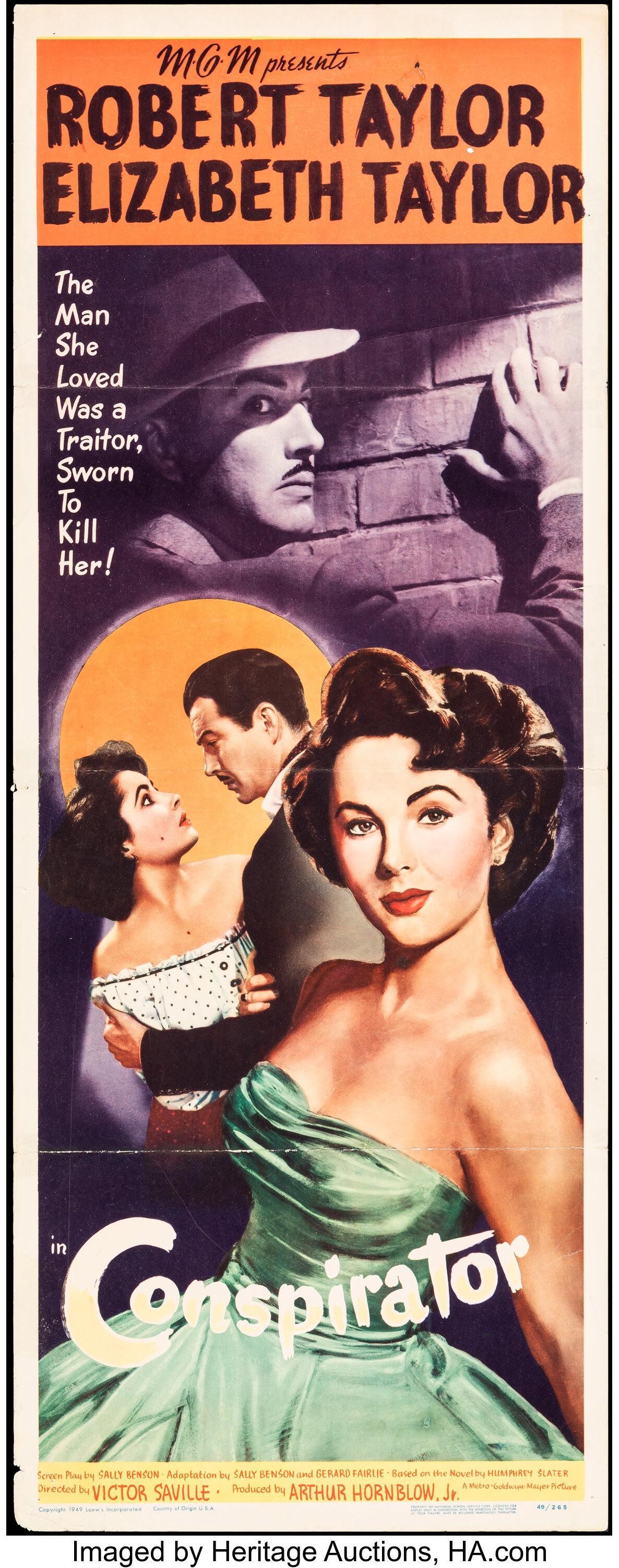 Conspirator (MGM, 1949). Folded, Fine/Very Fine. Insert (14" X | Lot ...
