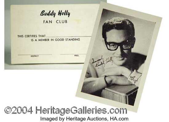 Buddy Holly Fan Club Card & Photo Autographs | Lot #62 | Heritage Auctions