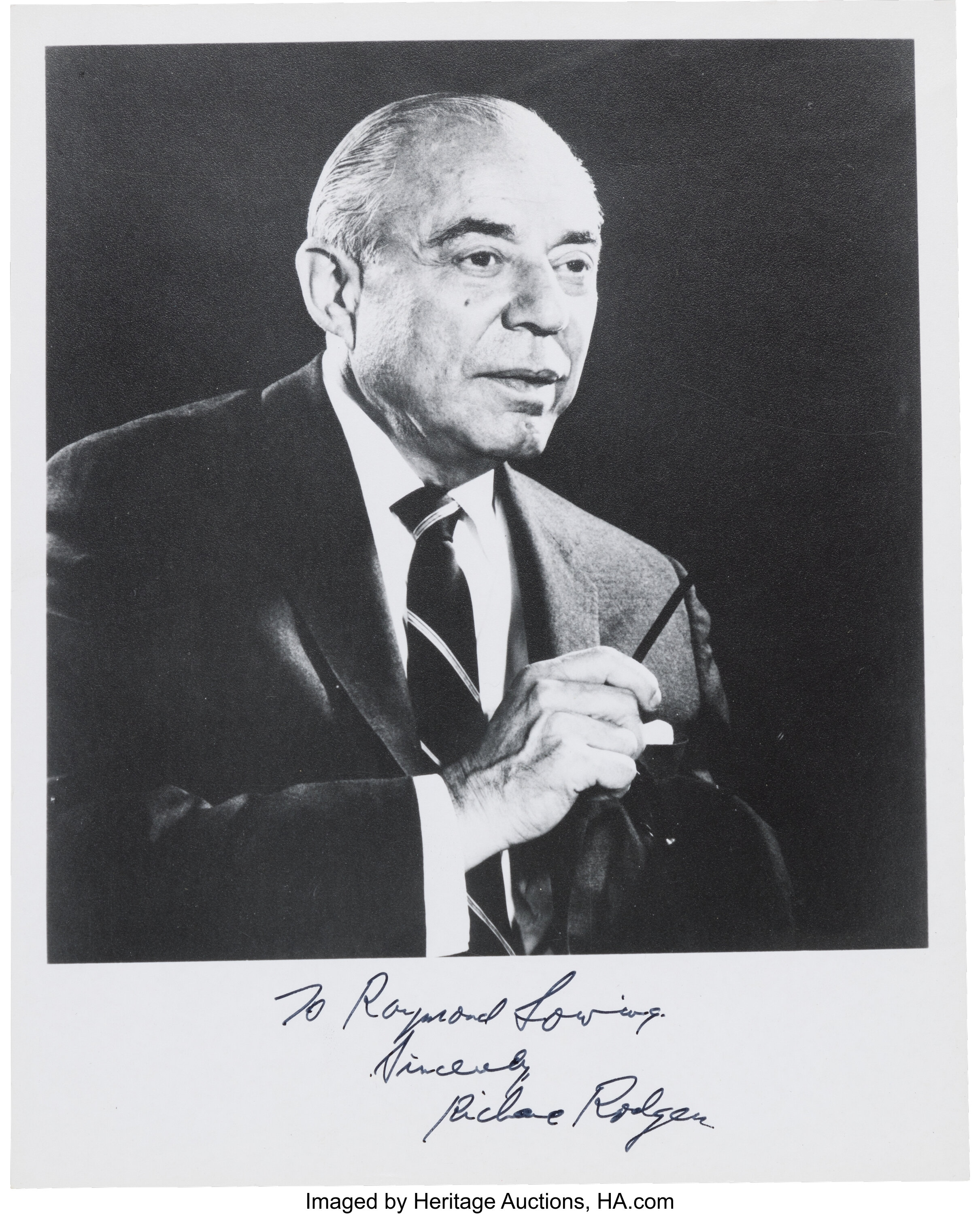 Richard Rodgers Inscribed and Signed Photograph.... Autographs | Lot ...