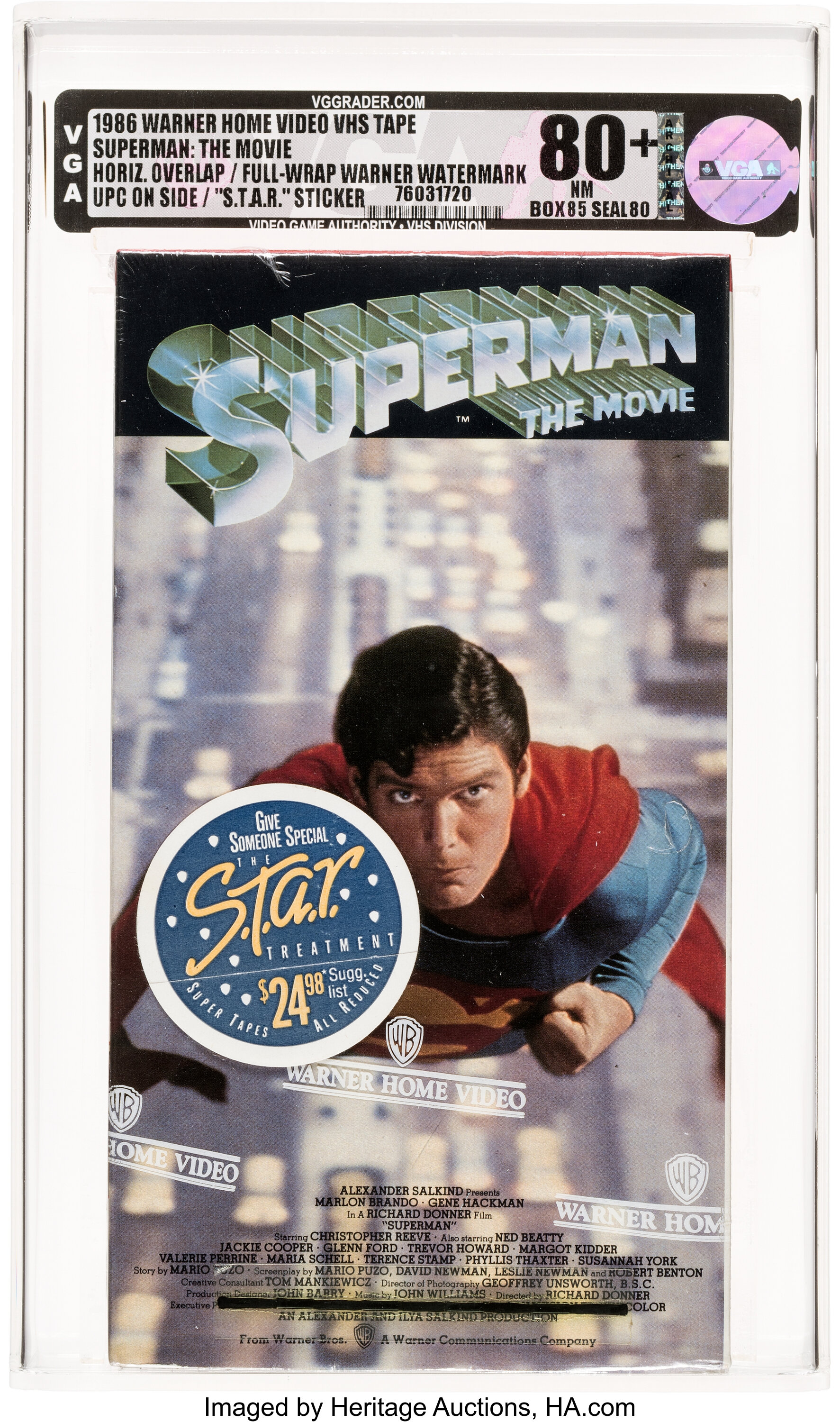 Superman The Movie VHS 1986 - VGA 80+ NM, Silver Security Sticker ...
