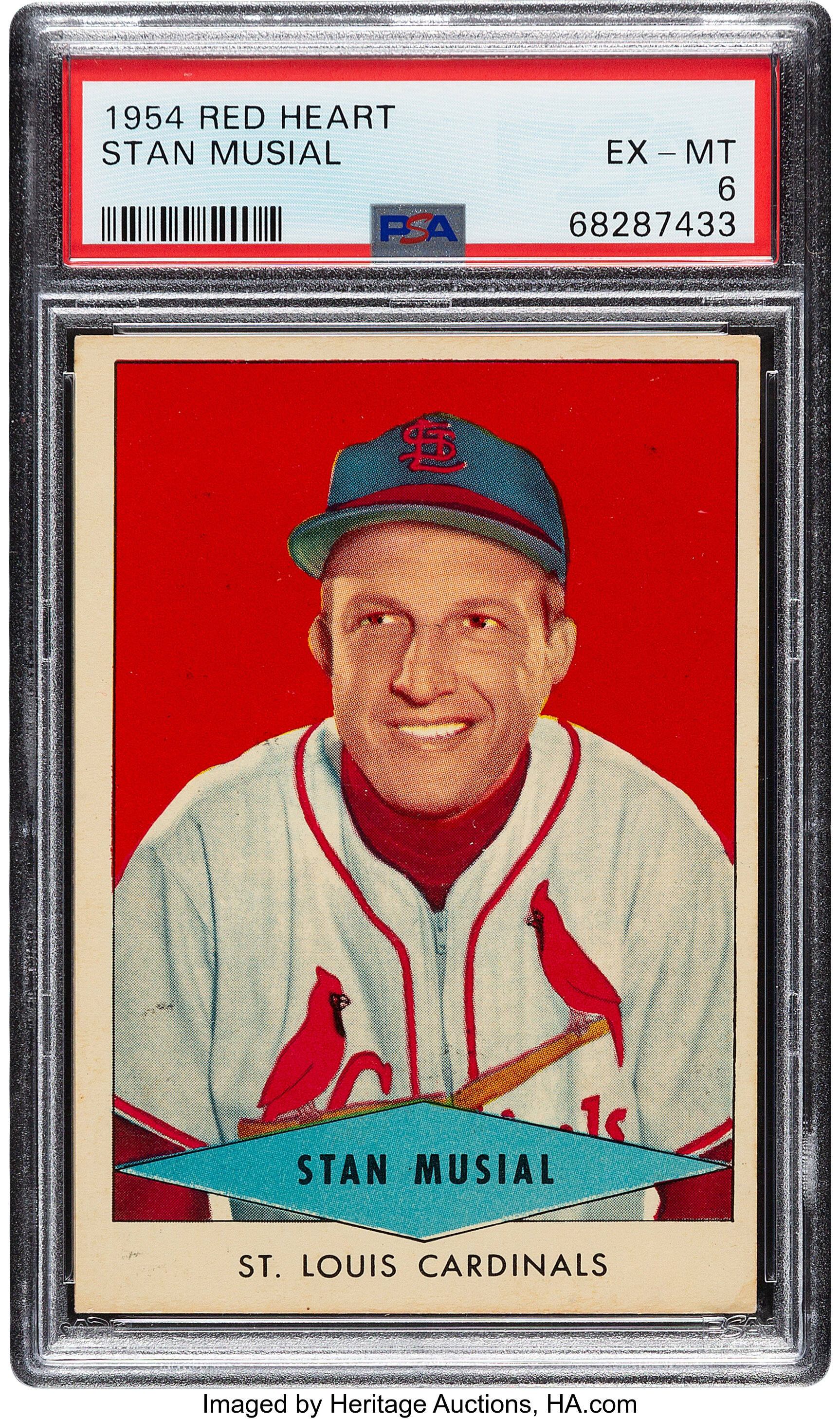1954 Red Heart Stan Musial PSA EX-MT 6.... Baseball Cards Singles | Lot ...