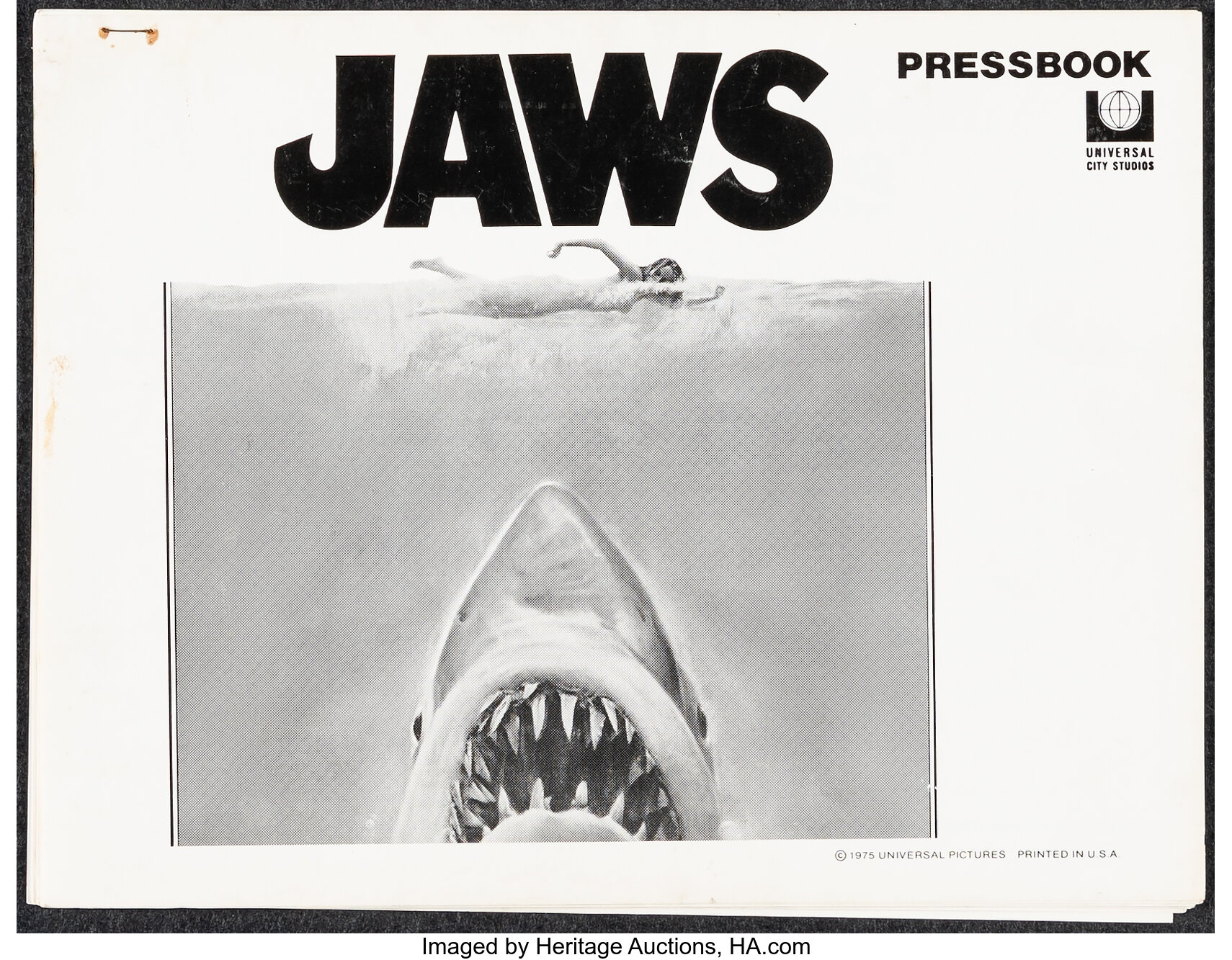 Jaws (Universal, 1975). Very Fine. Pressbook (18 Pages, 8.5" X 11 ...