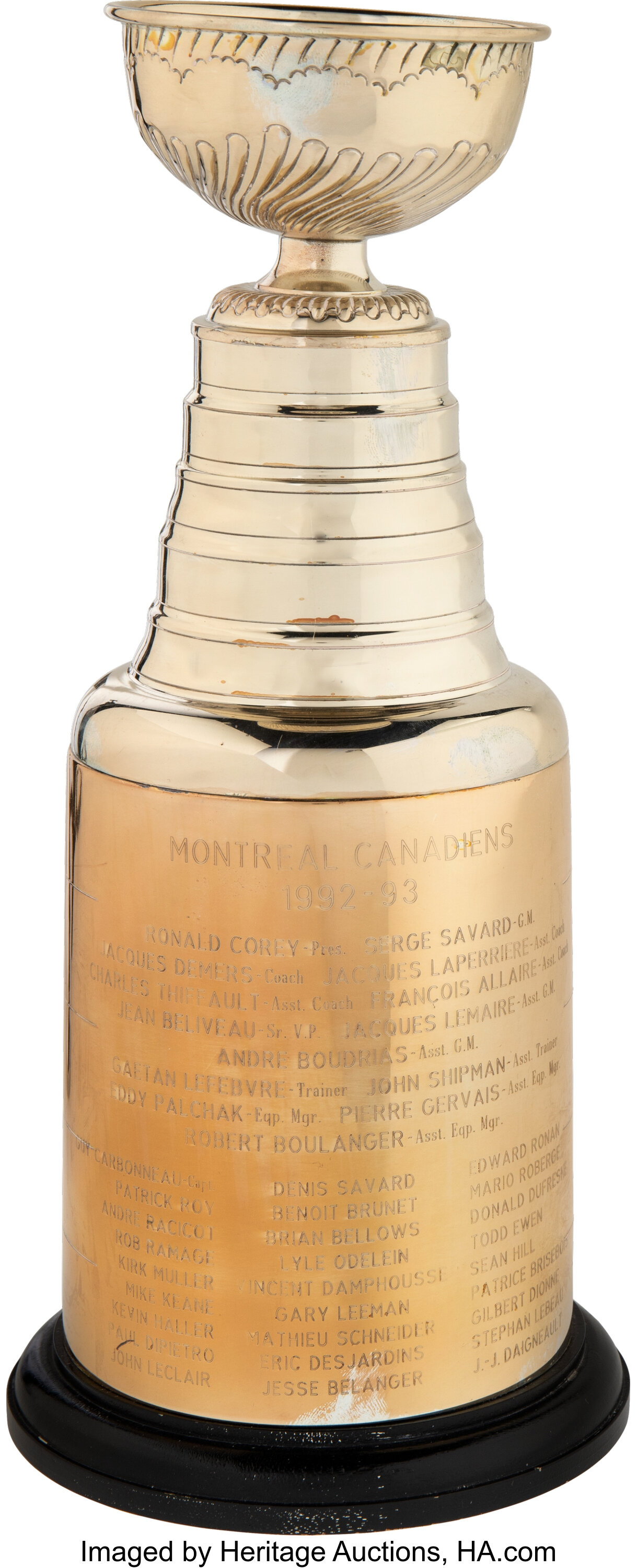 1992-93 Mini Stanley Cup Championship Trophy Presented to Montreal ...