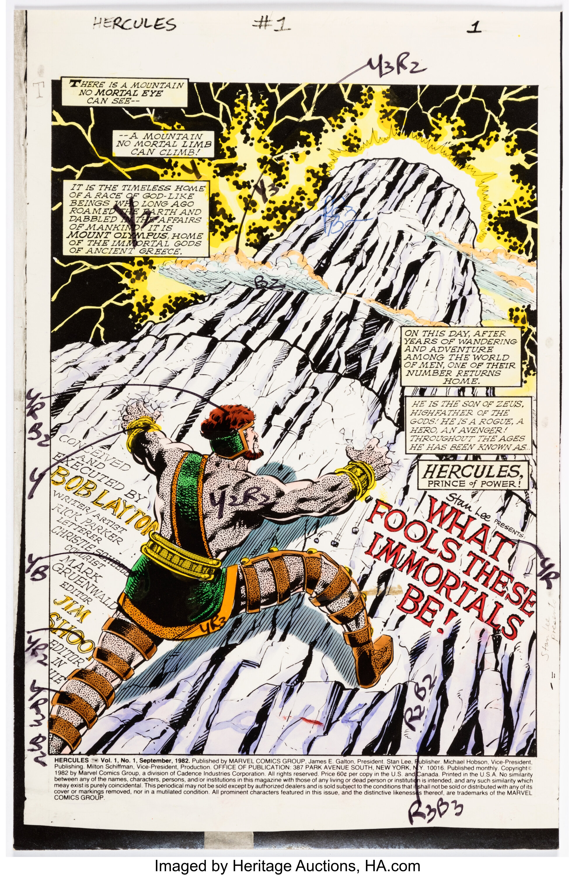 Christie Scheele Hercules #1 Story Pages 1-2 Production Color | Lot ...